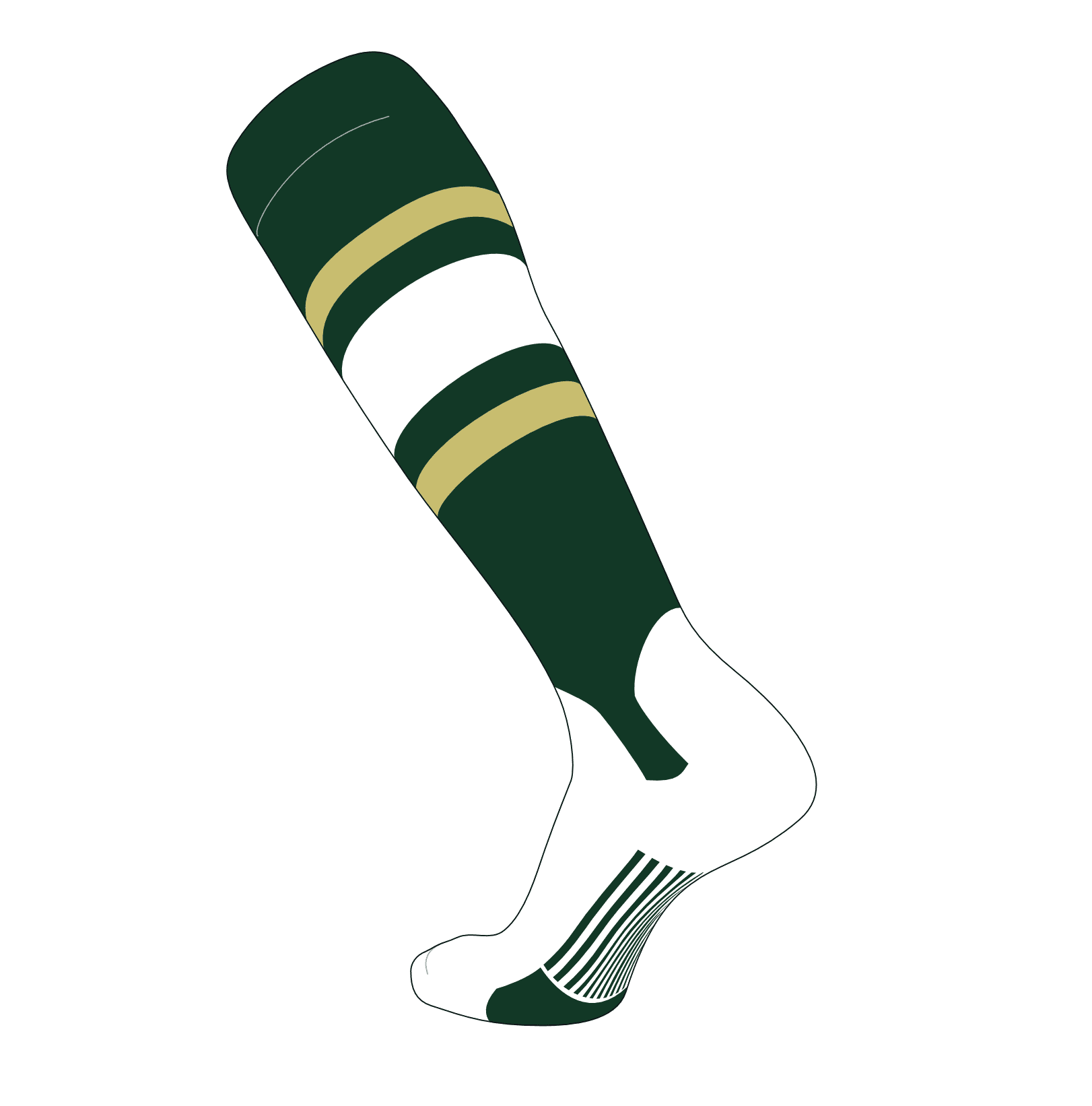 TCK Elite Baseball Knee High Stirrup Socks (E, 5in) Dk Green, Vegas ...