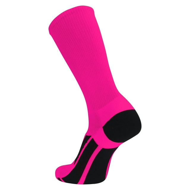 TCK Elite Performance Solid Color Crew Socks (Hot Pink, Large ...
