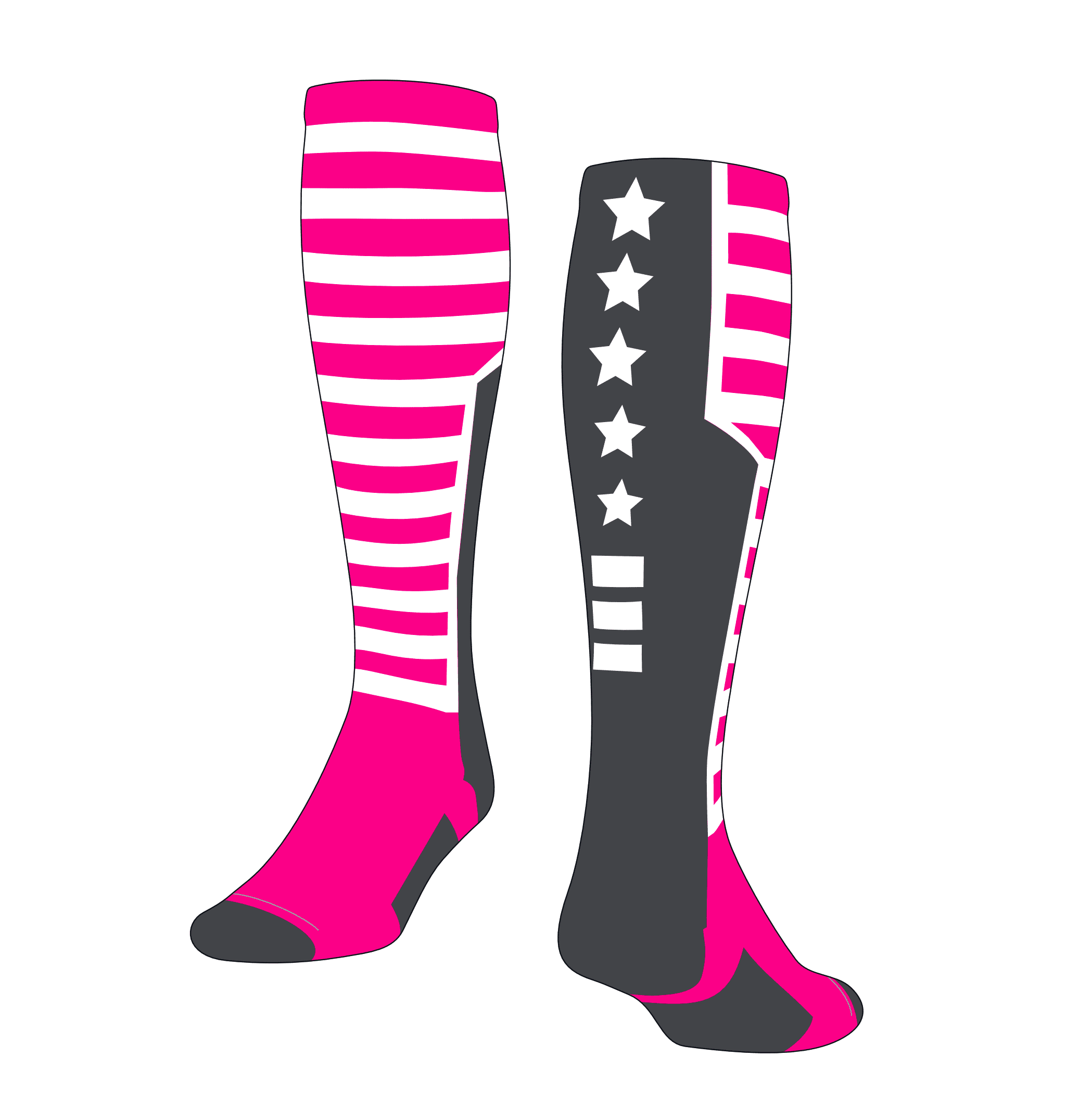 TCK Elite USA Flag Patriot Baseball Football Knee High Socks - Hot Pink ...