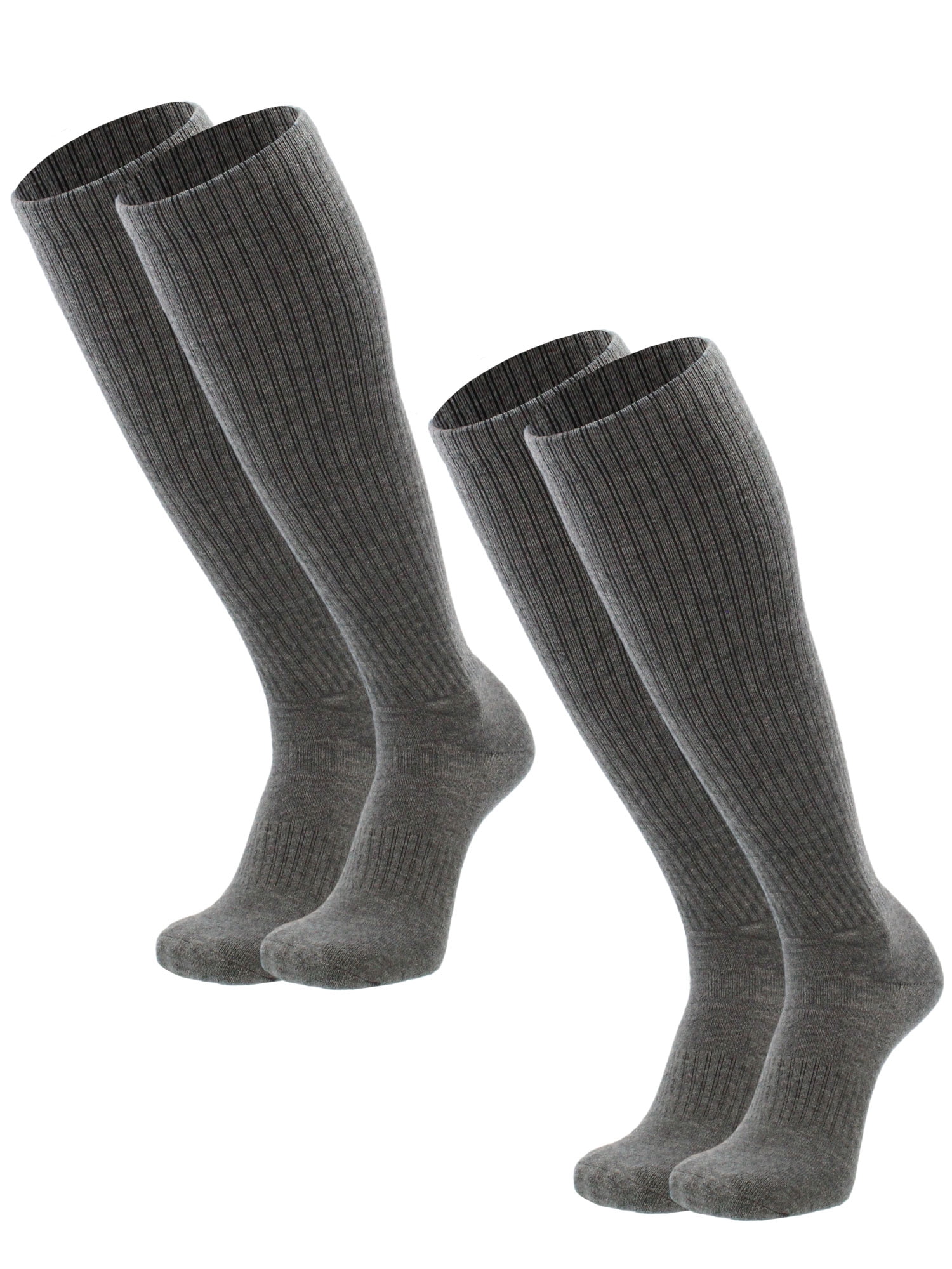 TCK Over the Calf Tall Wool Work Socks 2 Pairs (Grey, Medium) - Walmart.com