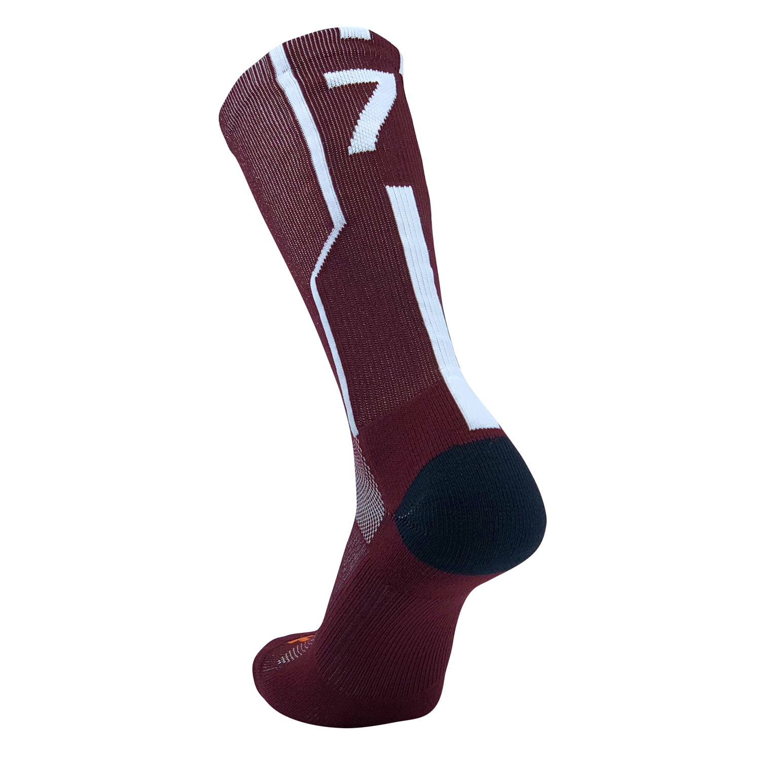 TCK Player ID Jersey Number Crew Socks Maroon White Singles (Small, #7 ...