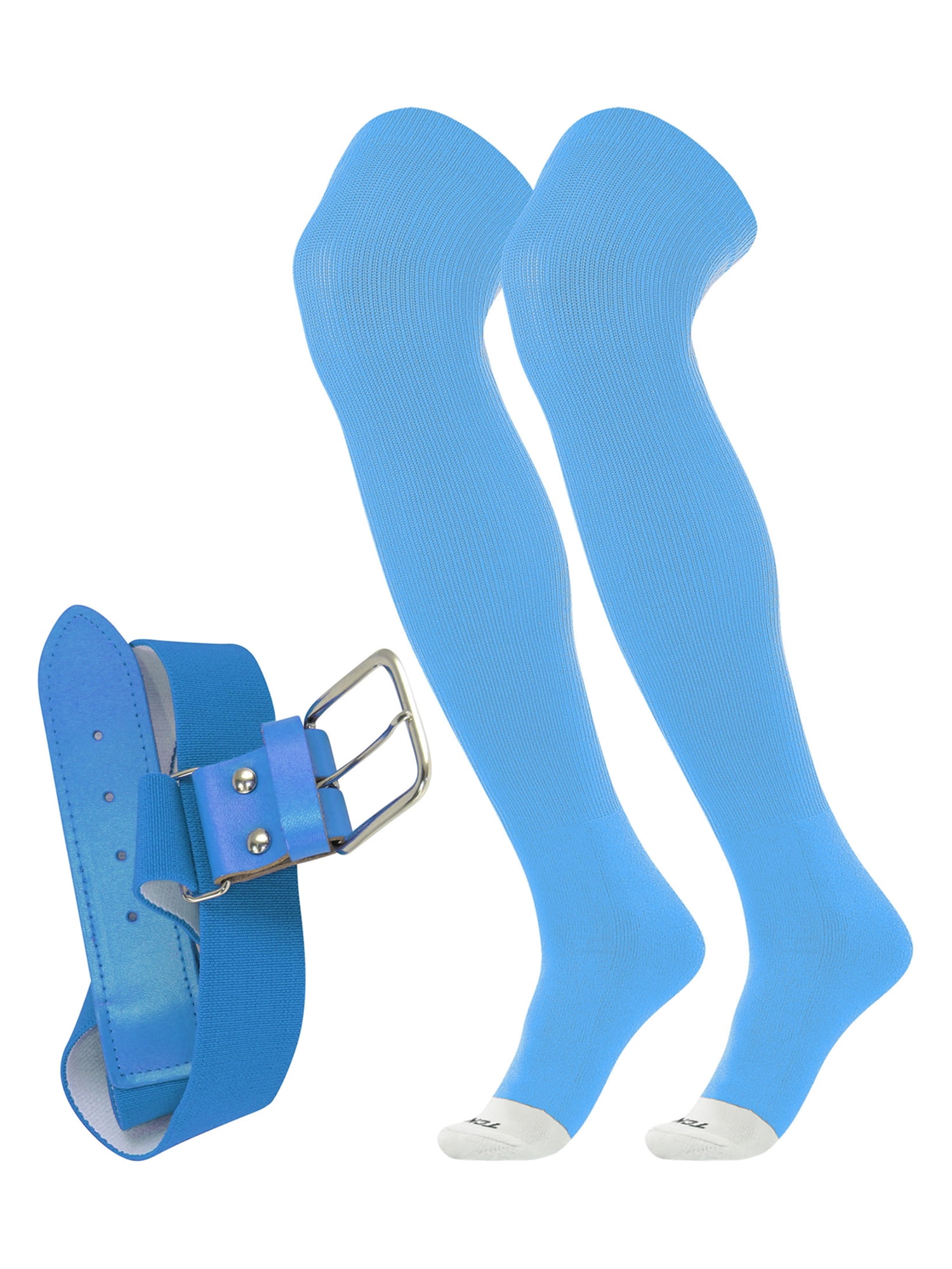 TCK Prosport Baseball Socks and Belt Combo Over the Knee (Columbia Blue ...