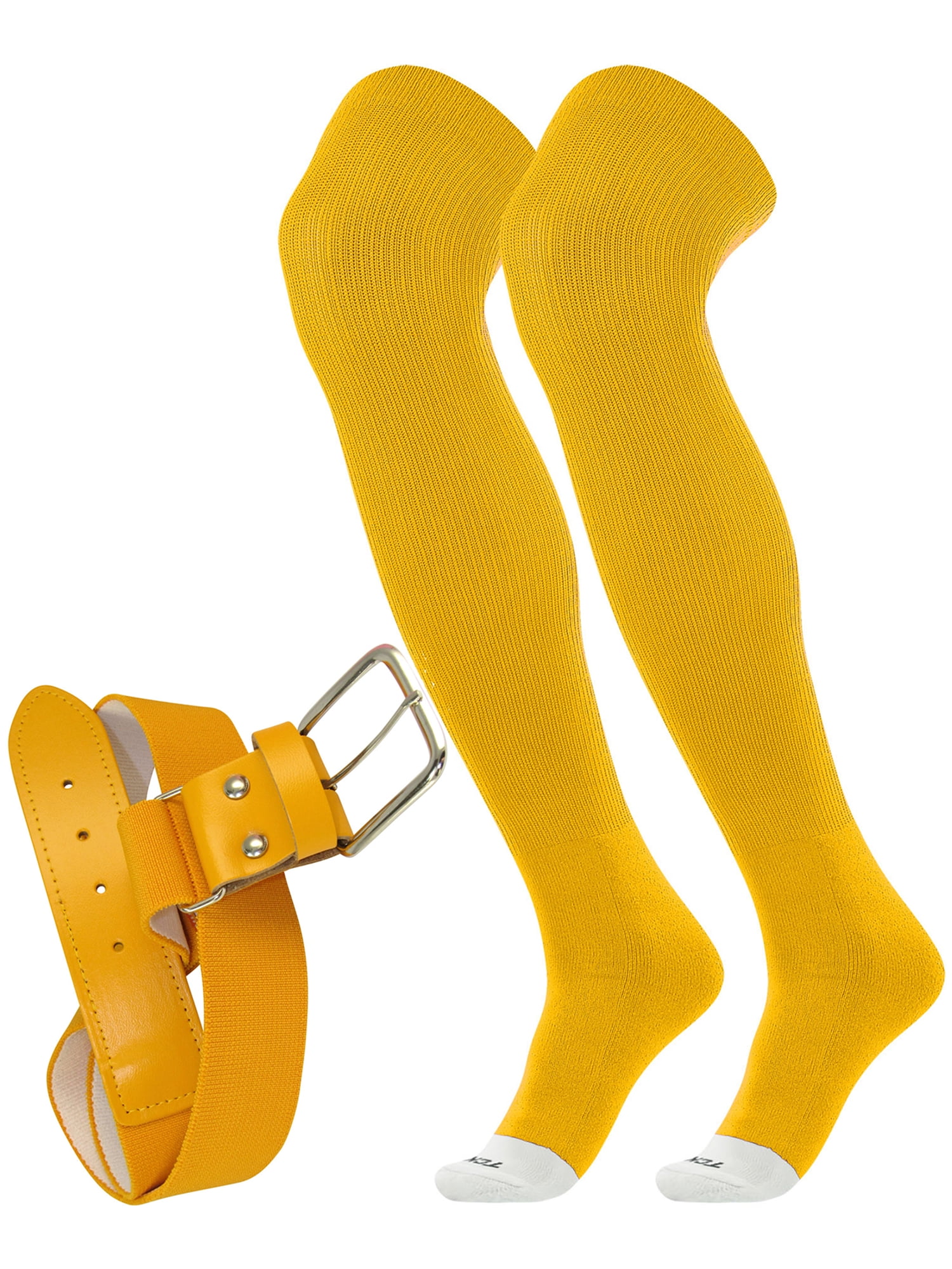 TCK Prosport Baseball Socks and Belt Combo Over the Knee (Gold, Large ...