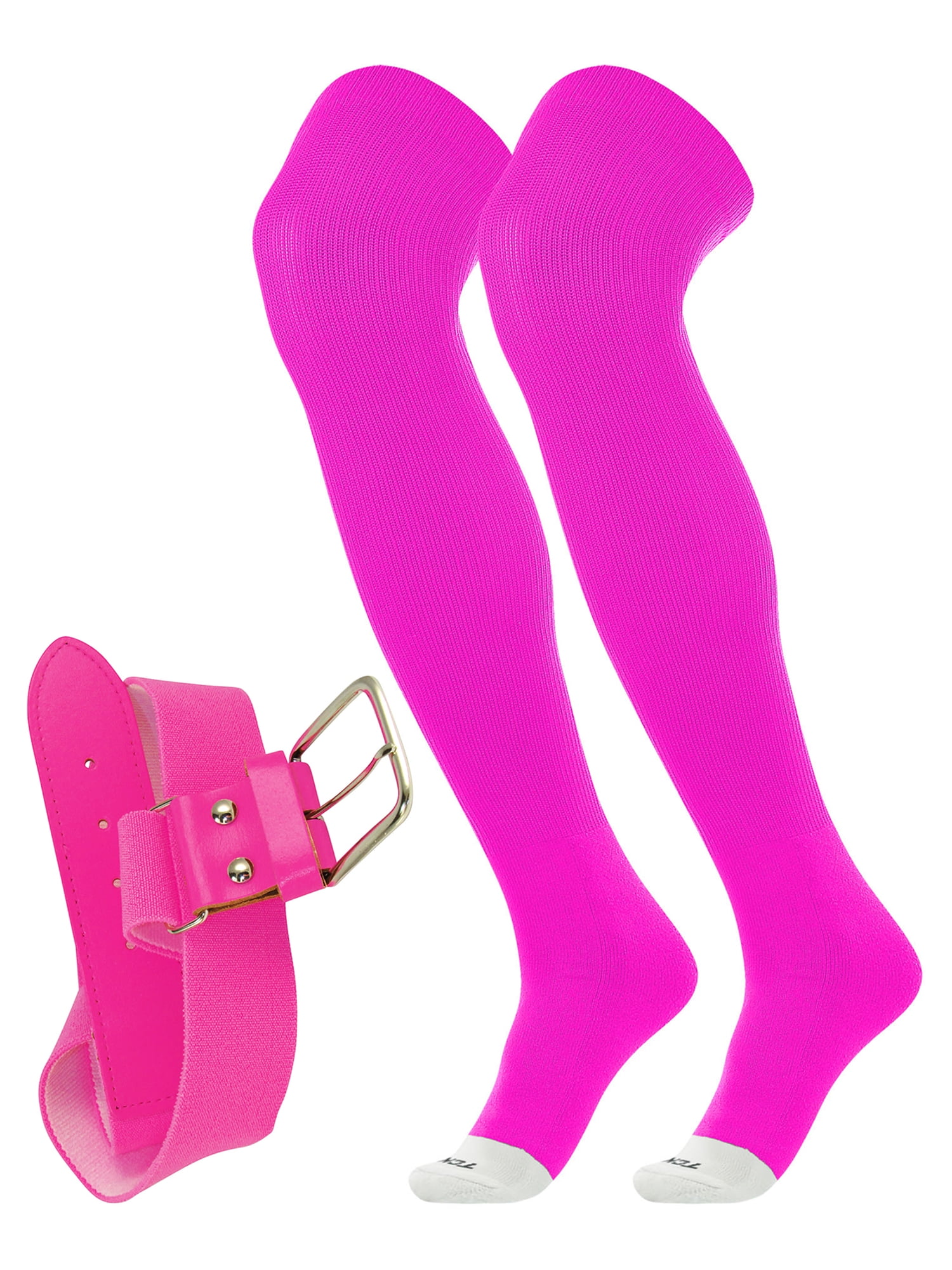 TCK Prosport Baseball Socks and Belt Combo Over the Knee (Hot Pink, X ...