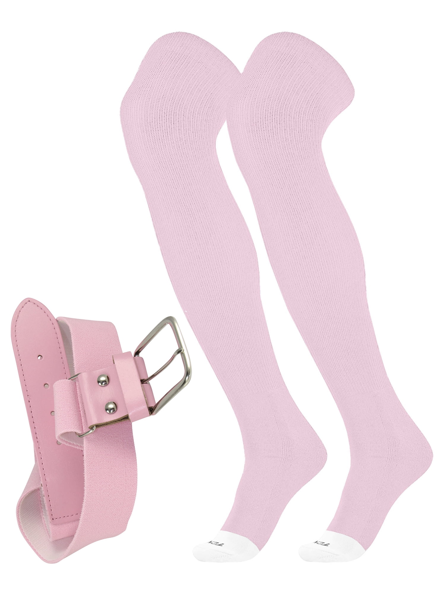 TCK Prosport Baseball Socks and Belt Combo Over the Knee (Pink, X-Large ...