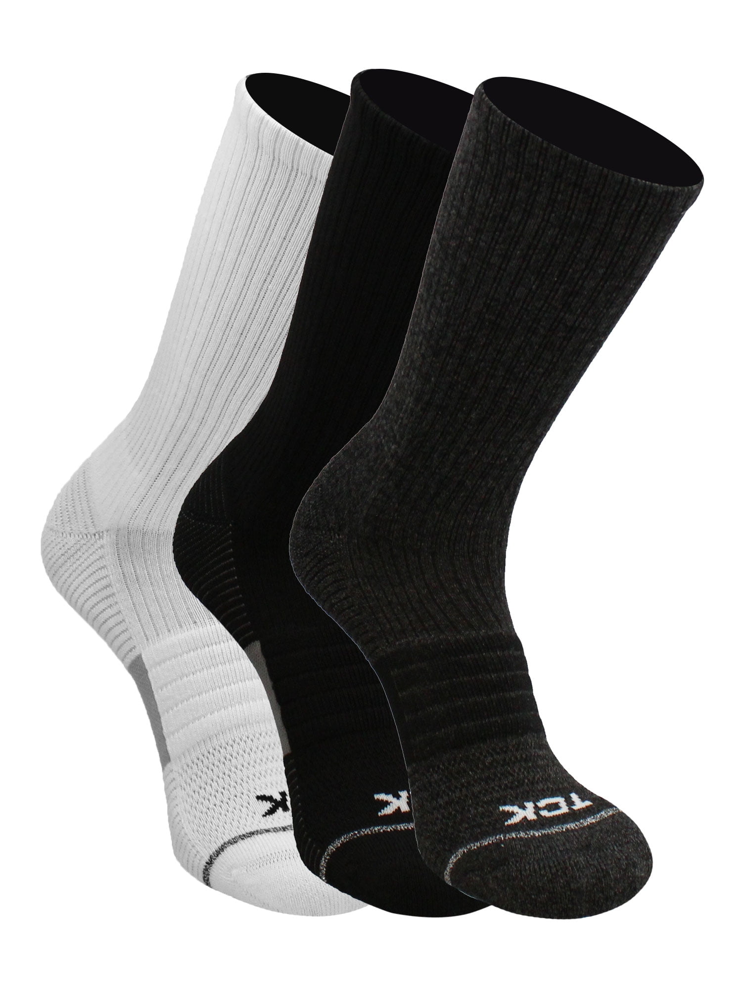 TCK Repreve Crew Socks (3 pk, 1 pair of each color) - Black Graphite ...