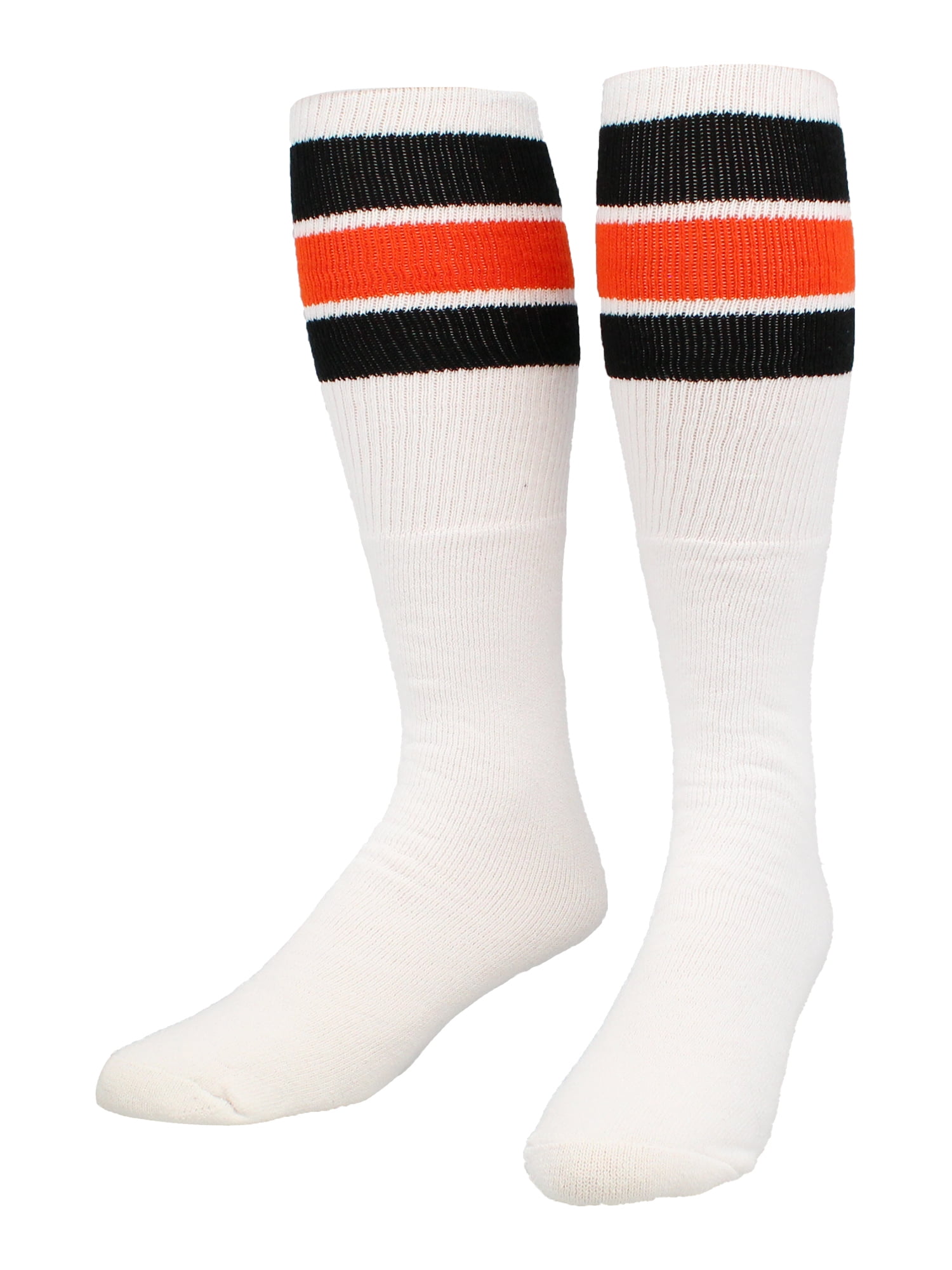 TCK Retro 3 Stripe Tube Socks (Black/Orange, Large) - Walmart.com