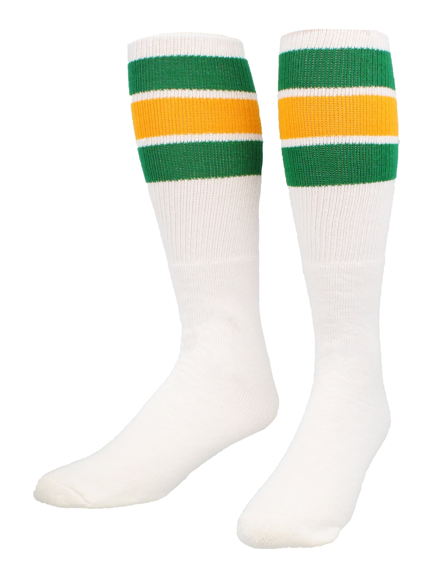 TCK Retro 3 Stripe Tube Socks (Kelly Green/Gold, Small) - Walmart.com