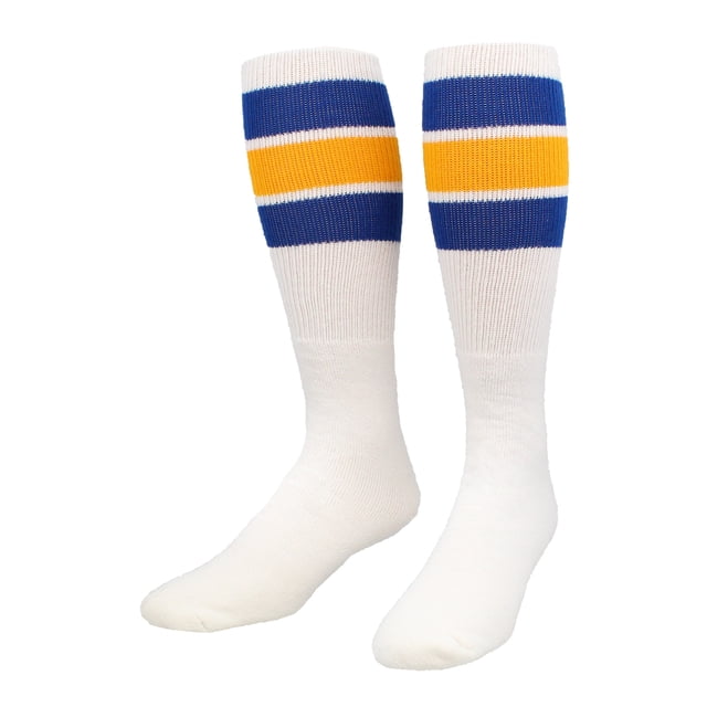 TCK Retro 3 Stripe Tube Socks (Royal/Gold, Large) - Walmart.com