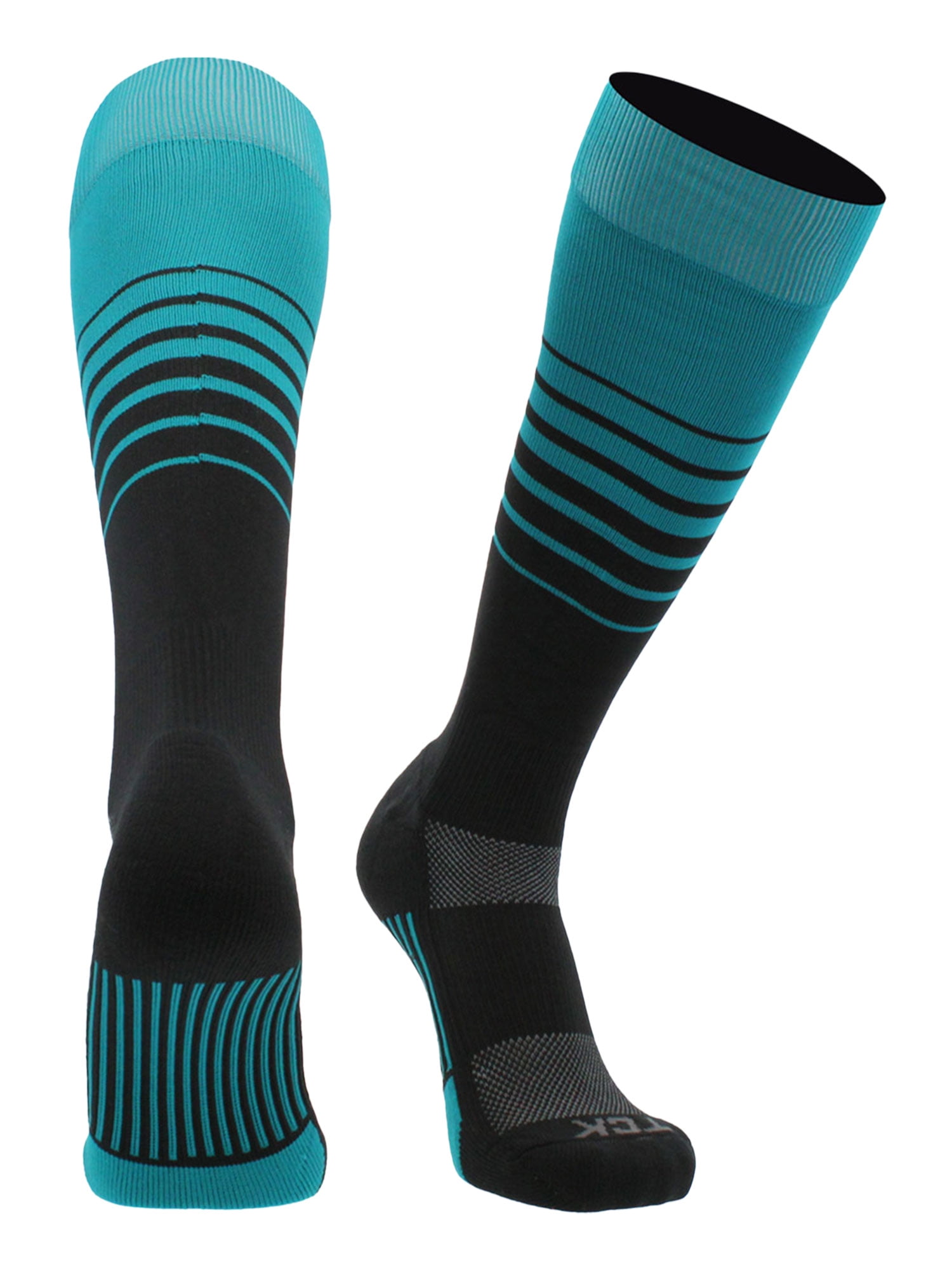 TCK Elite Breaker Striped Cushioned Soccer Socks - Teal/Black, Large ...