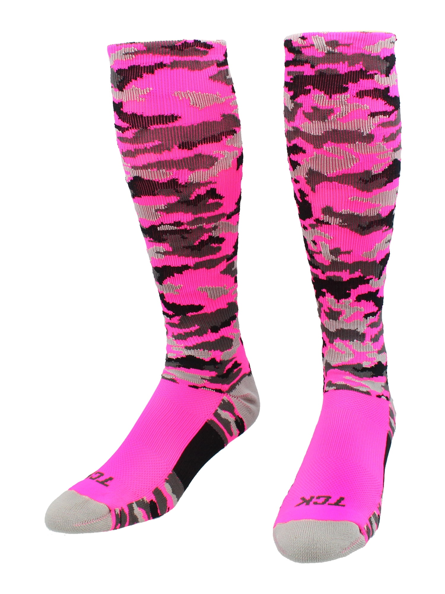 TCK Sports Elite Performance Over The Calf Camo Socks (Hot Pink Camo ...