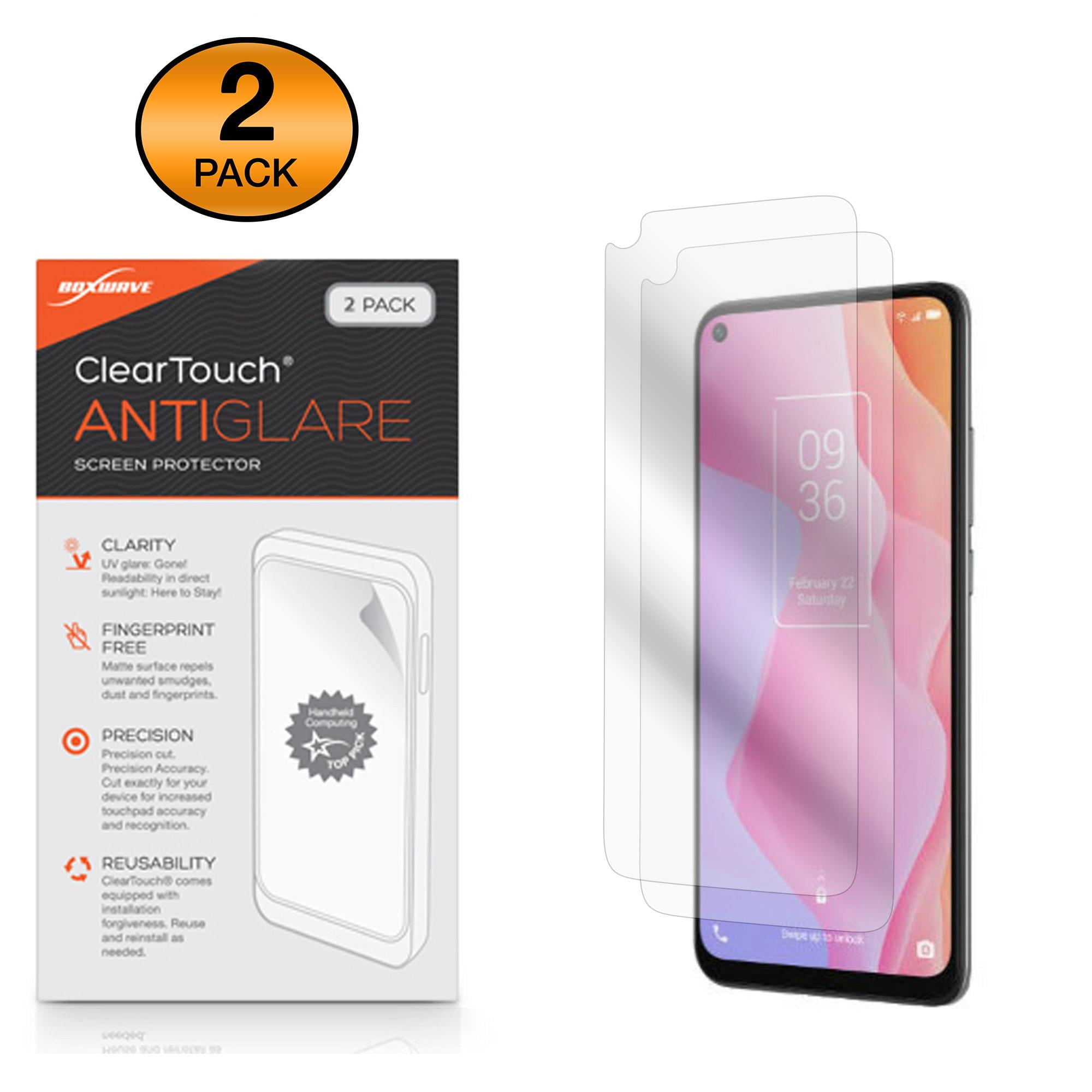 TCL 10L Screen Protector, BoxWave [ClearTouch Anti-Glare (2-Pack)] Anti ...