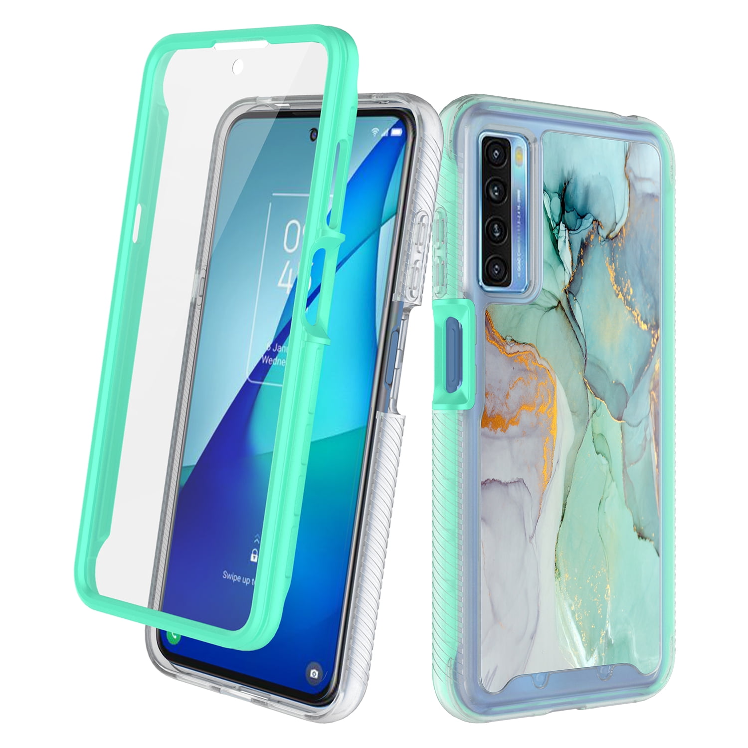 TCL 20S Case With Built-in Screen Protector, Rosebono Hybrid Graphic ...