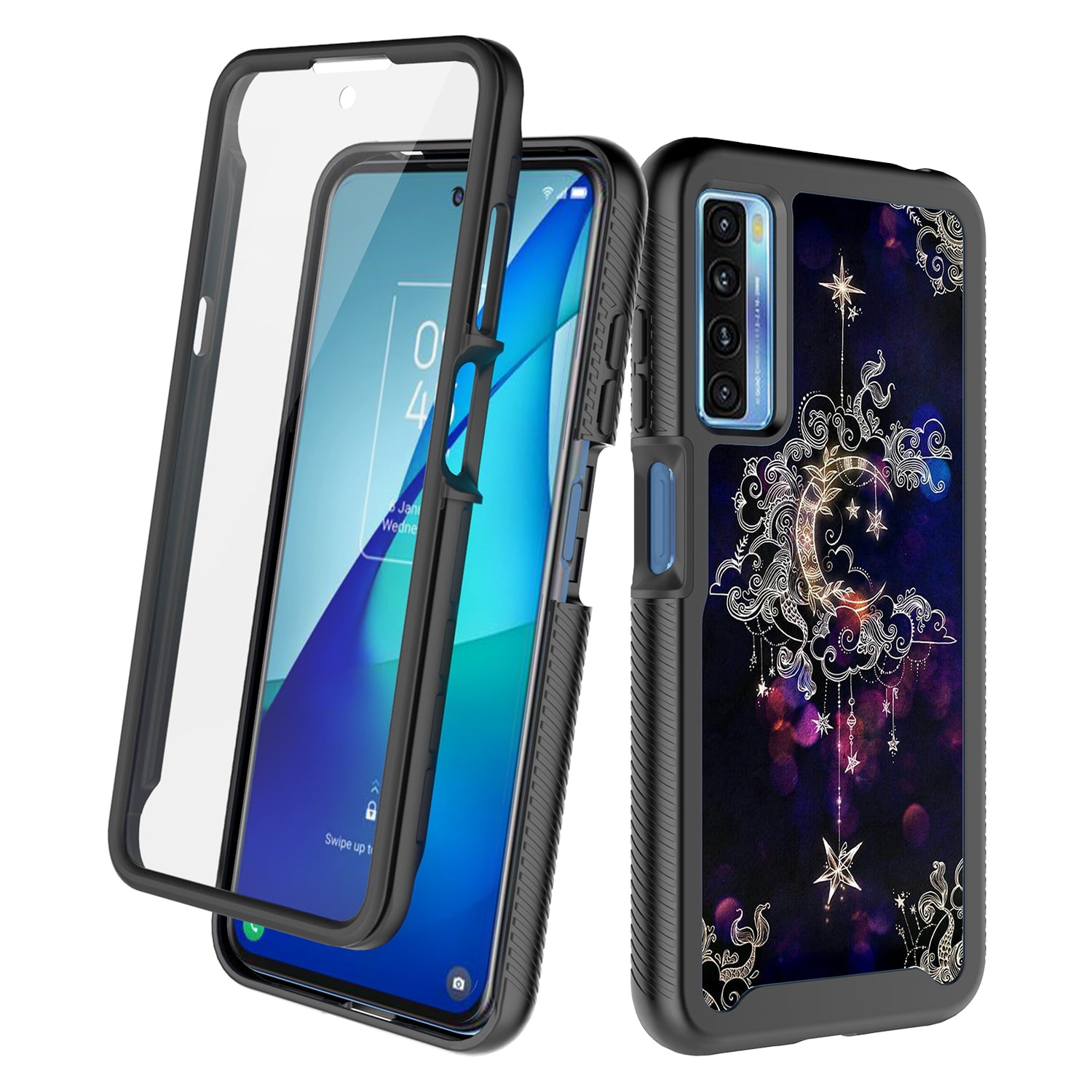 TCL 20S Case With Built-in Screen Protector, Rosebono Hybrid Graphic ...