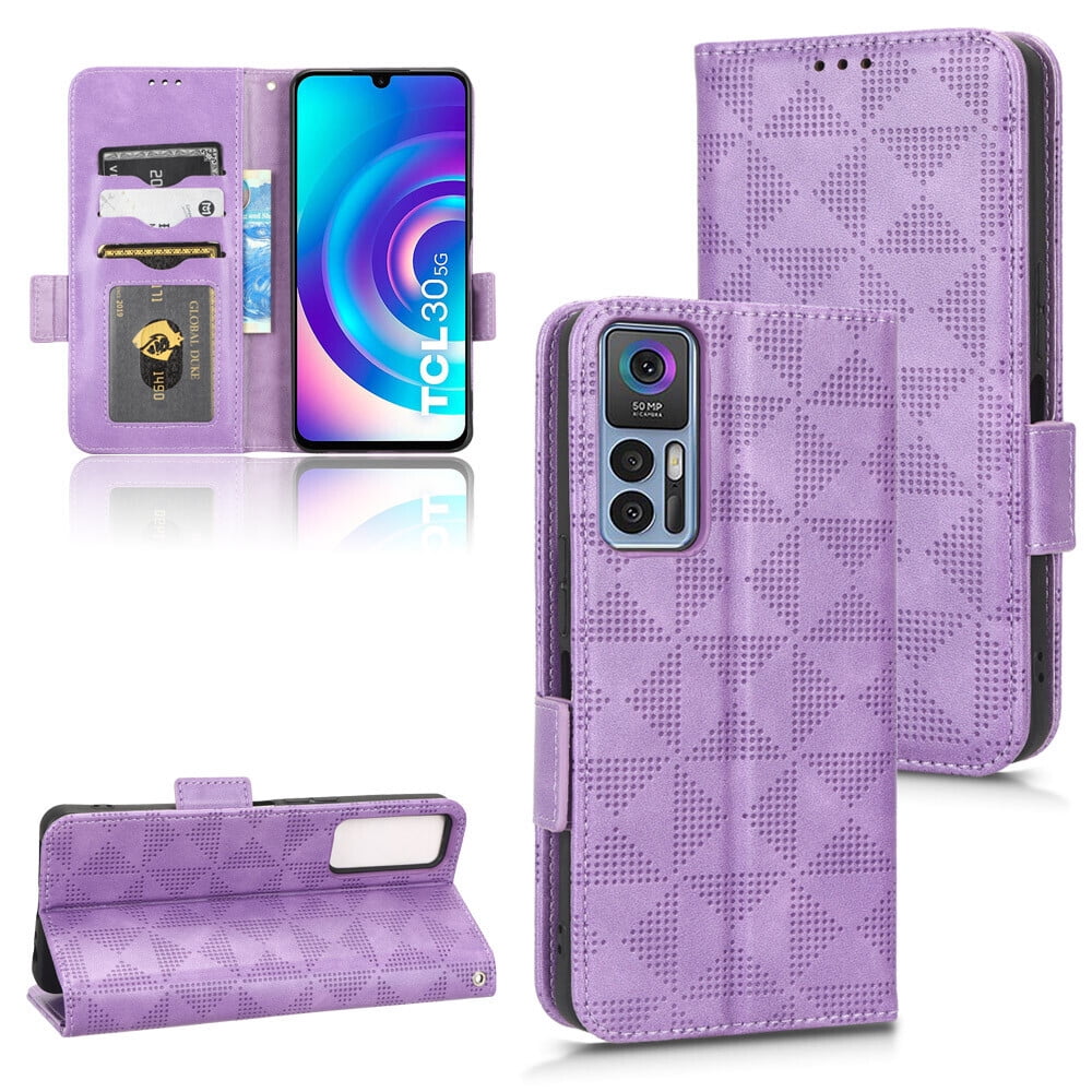 TCL 30 5G Case , Leather Wallet Cover Magnetic Full Body Shockproof ...