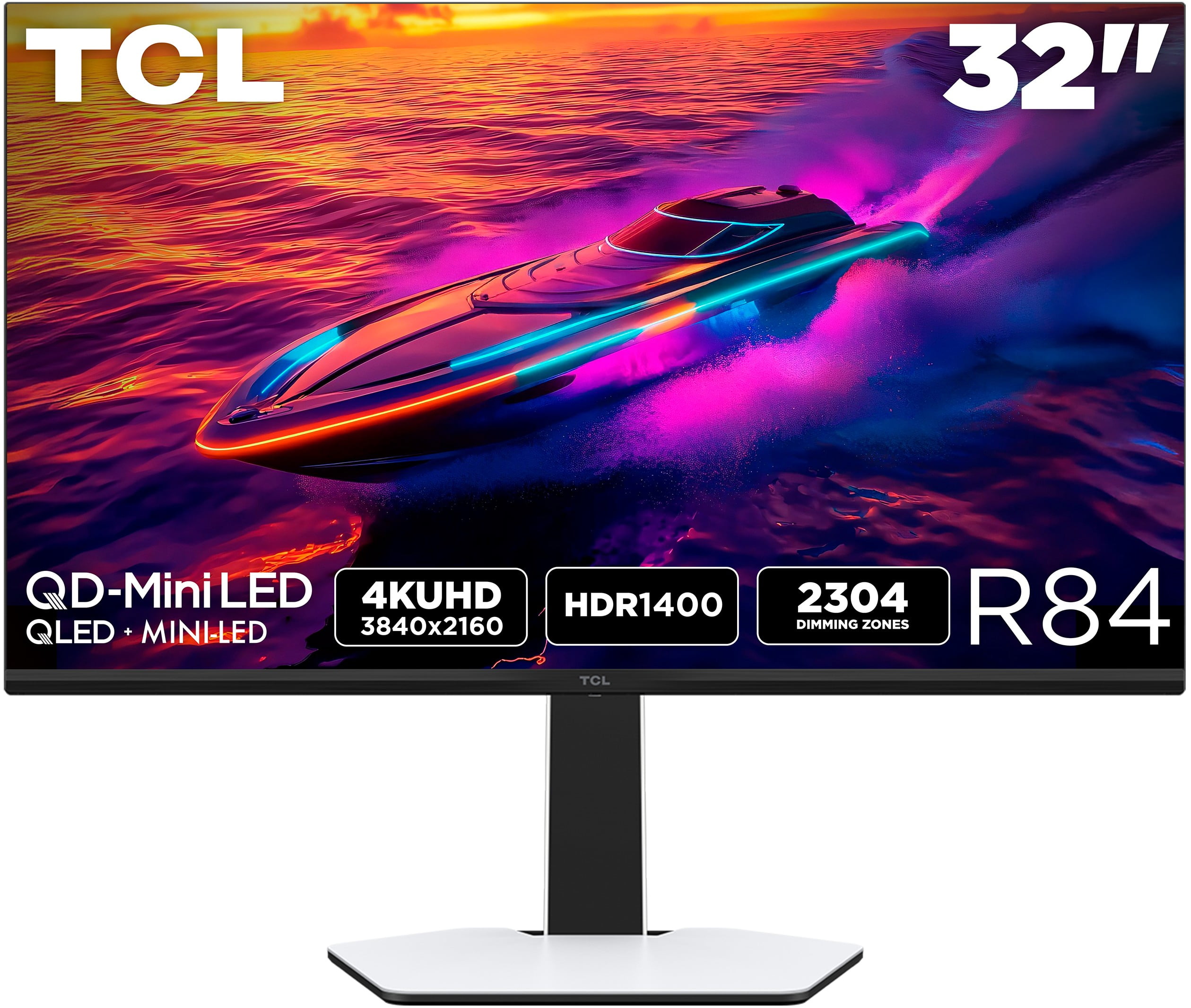 TCL 32” R84 Series 4K UHD HDR QD-Mini LED Gaming Monitor, 165Hz Refresh ...