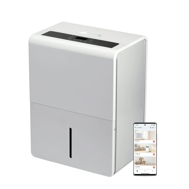 TCL 35 Pint Smart Dehumidifier, 3,500 sq. ft., White, W35D92 - Walmart.com