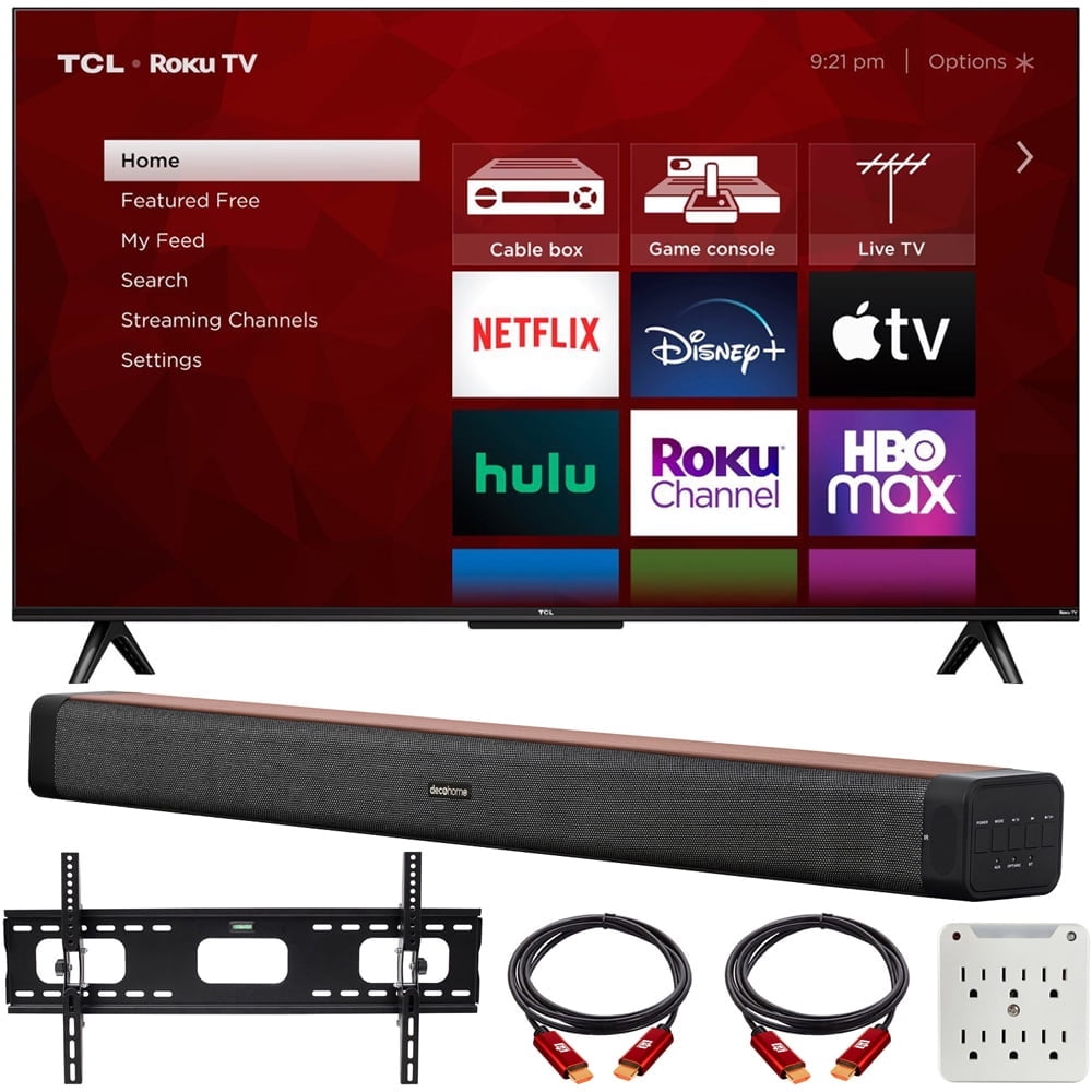 TCL 50S455 50" Class 4-Series 4K UHD HDR Smart Roku TV Bundle with Deco ...