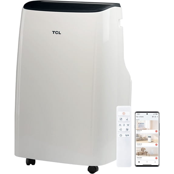 TCL 7,000 BTU SACC (11,000 BTU ASHRAE) Smart Portable Air Conditioner ...