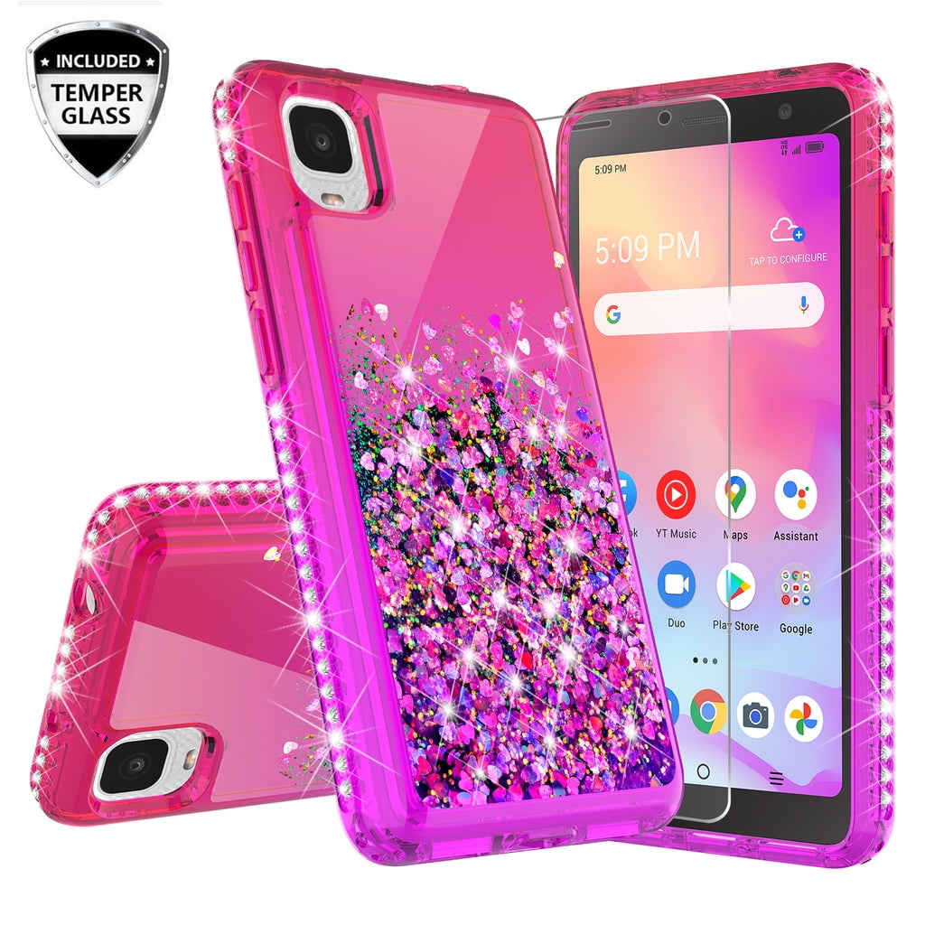 TCL A3 A509DL/ TCL ION Z/TCL A30 Case Liquid Quicksand Glitter Cute ...