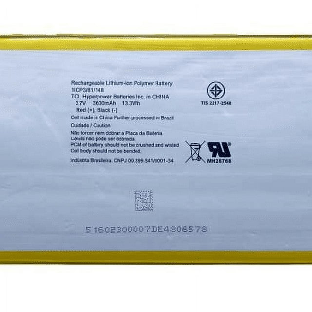 TCL Hyperpower 3.7V 3600mAh Rechargable Tablet Battery Pack 1ICP3/81/ ...