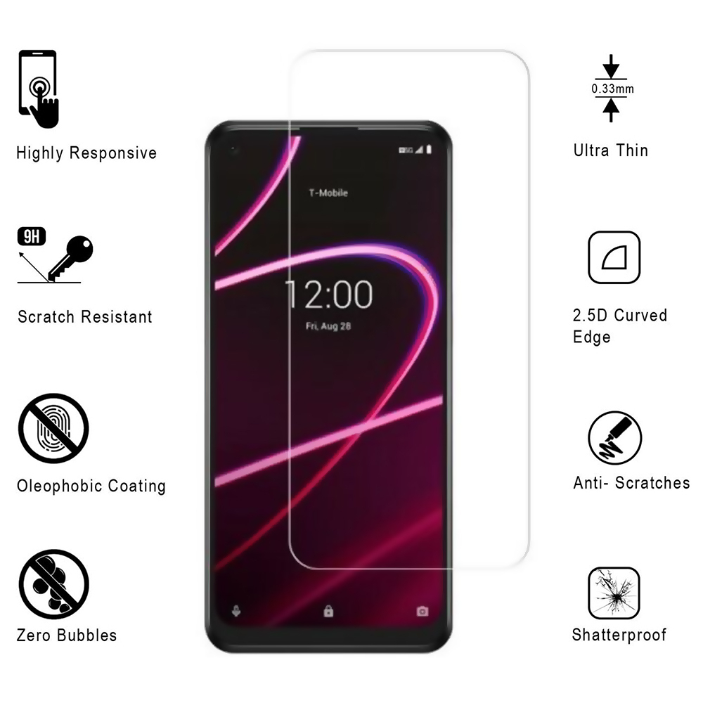 TCL Revvl 5G Tempered Glass Screen Protector Ultra Clear Anti ...