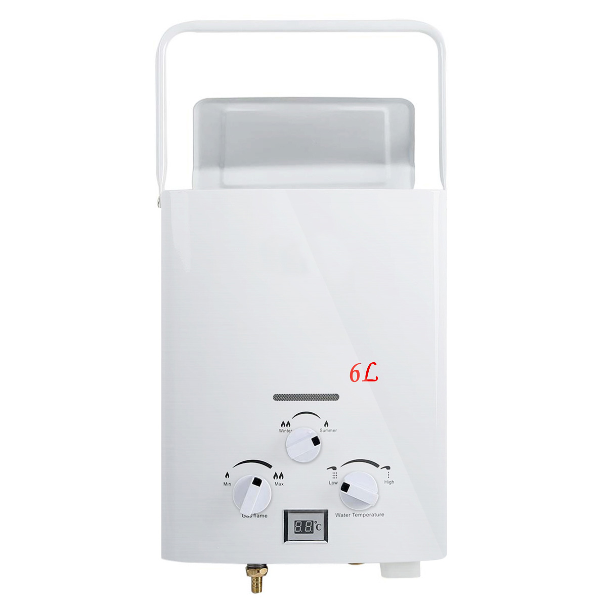 TC-HOME 1.6 GPM 6L Portable Tankless Water Heater LPG Liquid Propane Gas Instant Hot Boiler with ...
