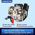 TCMT 50cc GY6 Electric Choke Carburetor, Scooter Moped ATV Parts, 4 ...