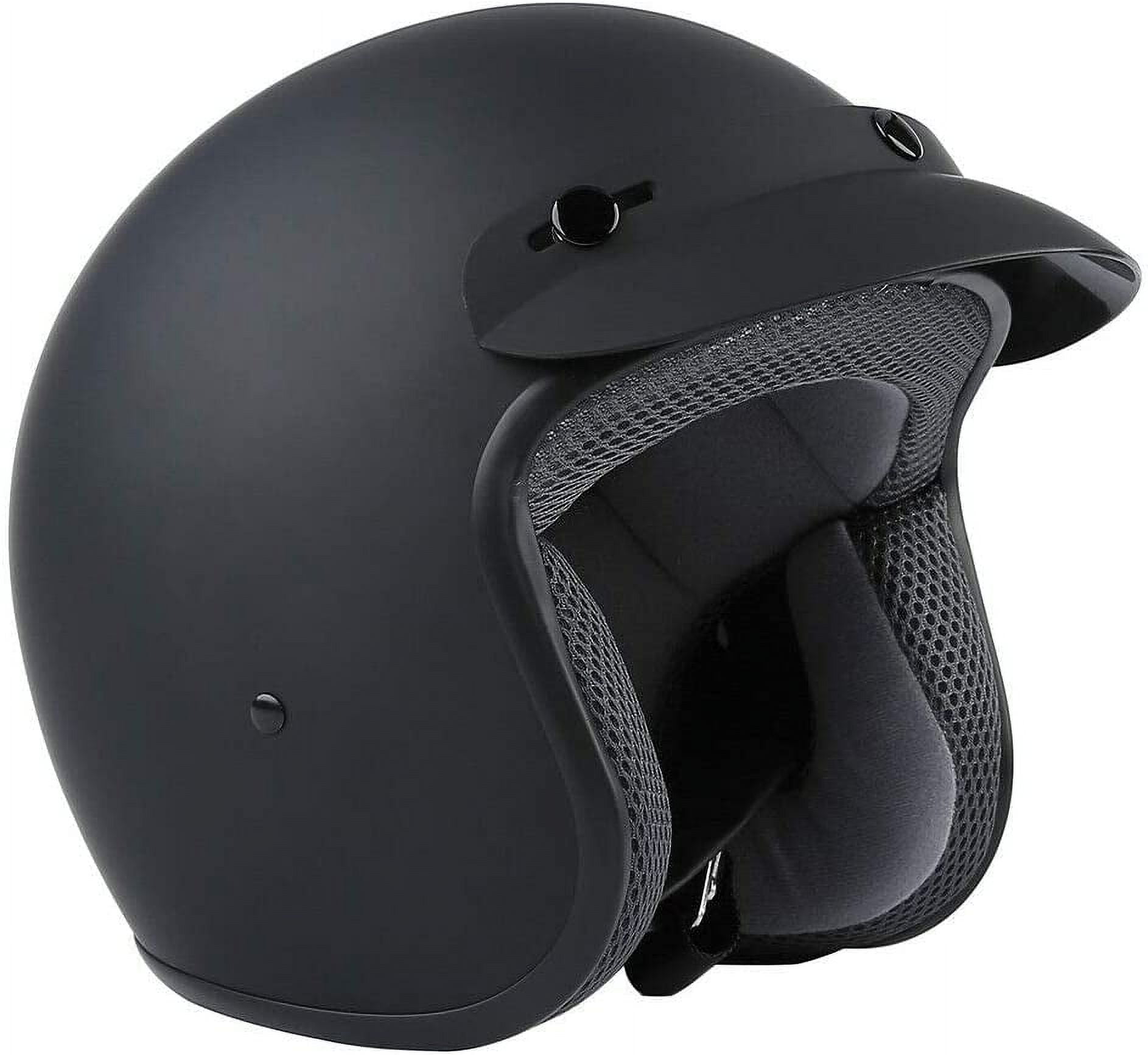 TCMT Adult Motorcycle 3/4 Open Face with Visor Cafe Racer Cruiser DOT ...