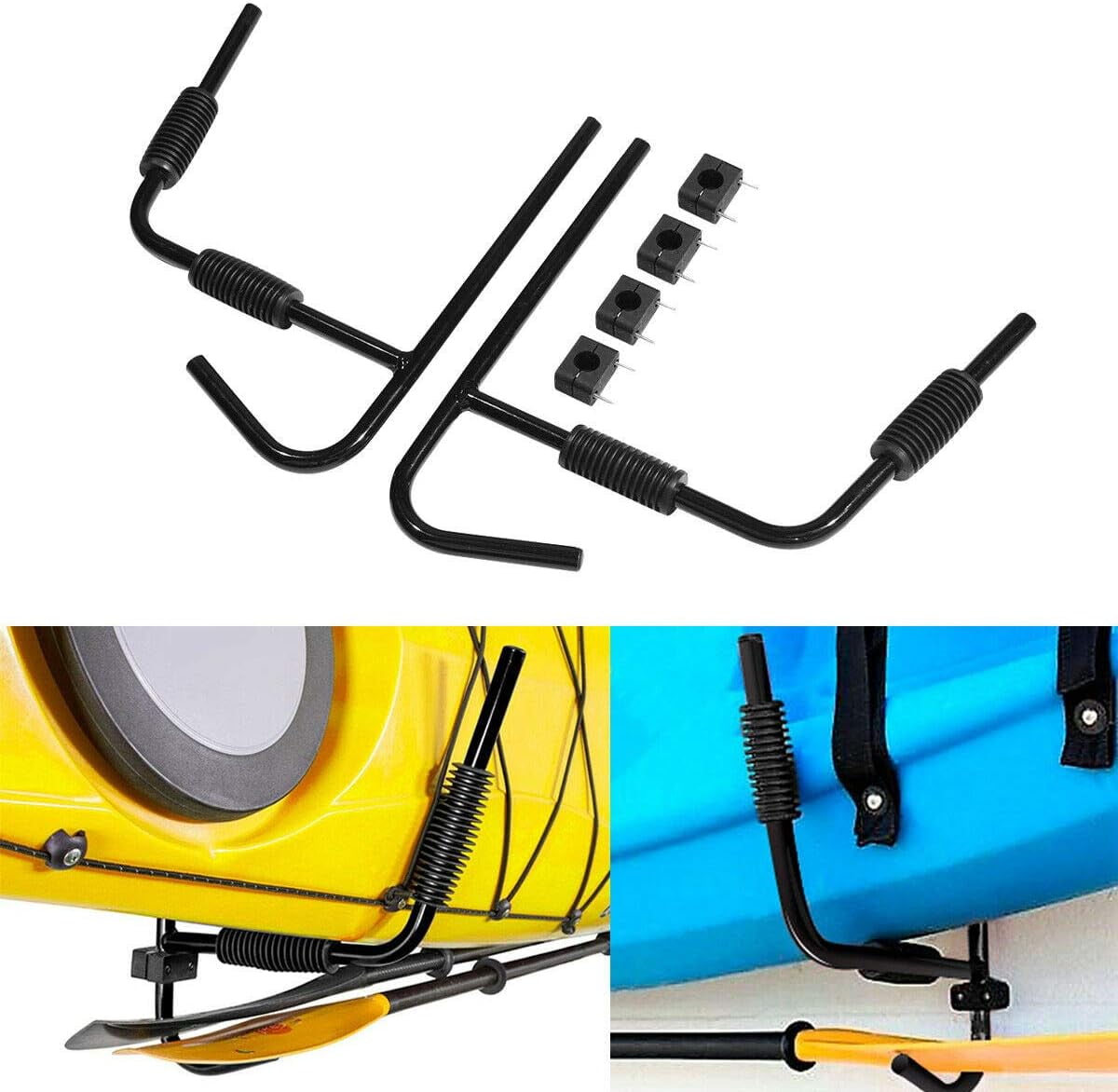 TCMT Heavy Duty Steel Kayak Ladder Wall Mount Folding Storage Rack Fit ...