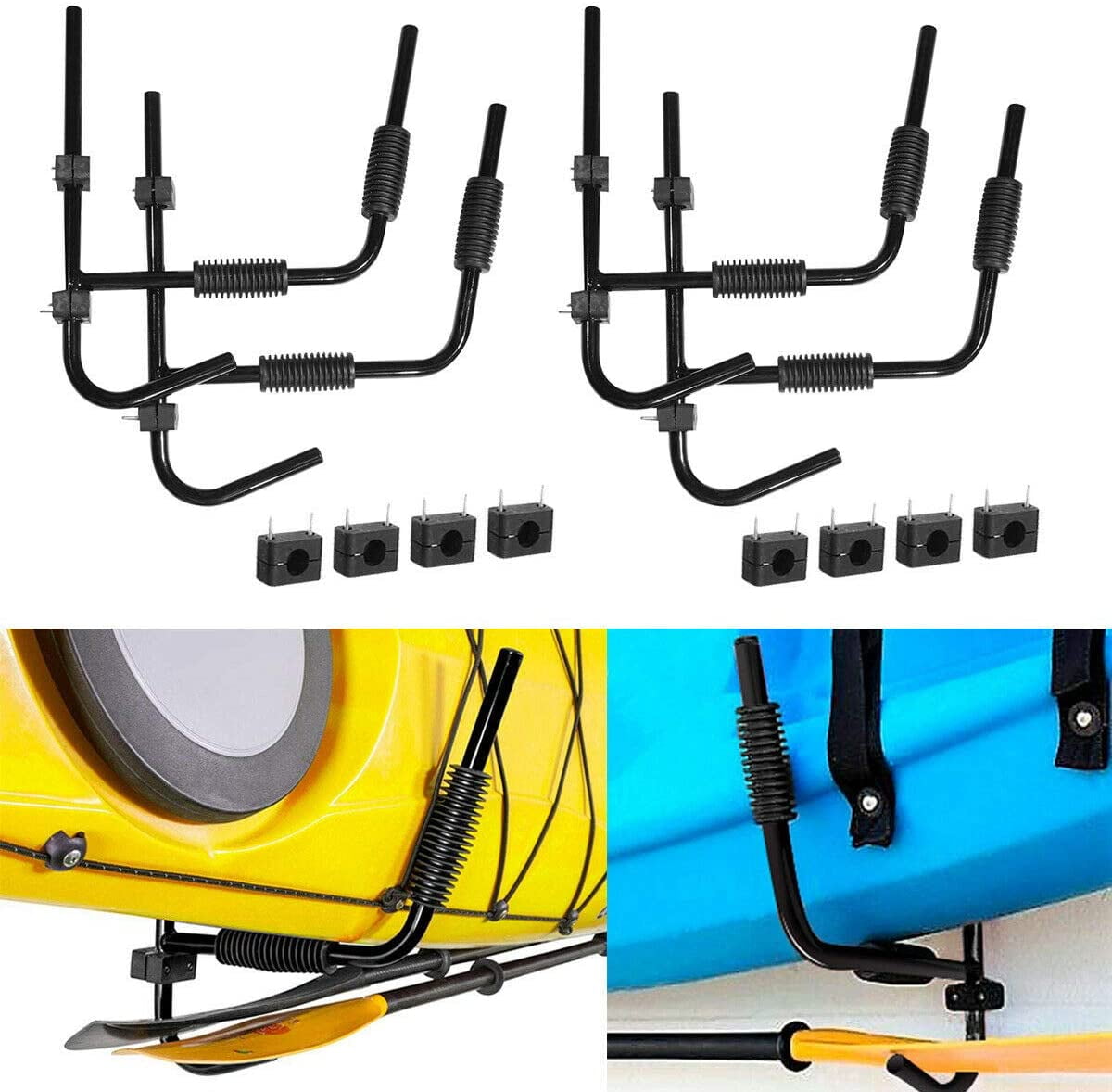 TCMT Heavy Duty Steel Kayak Ladder Wall Mount Folding Storage Rack Fit ...
