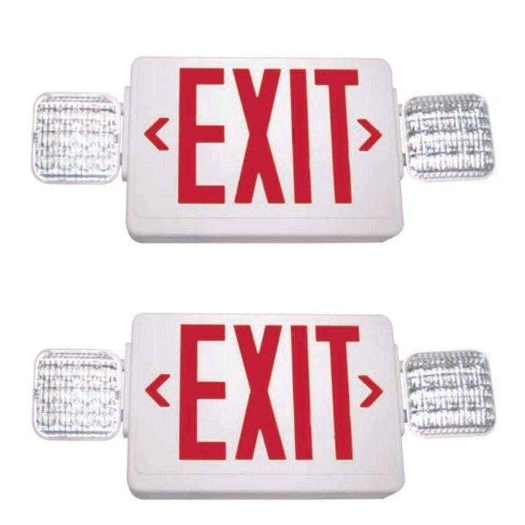 TCP 207232 Red LED Emergency Exit Combination Sign, 2 Pack - Walmart.com