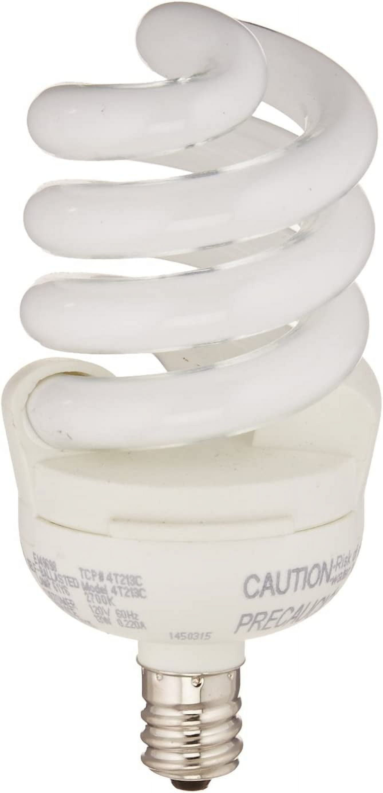 TCP CFL SpringLamp, 60W Equivalent, Soft White (2700K), Candelabra Base ...