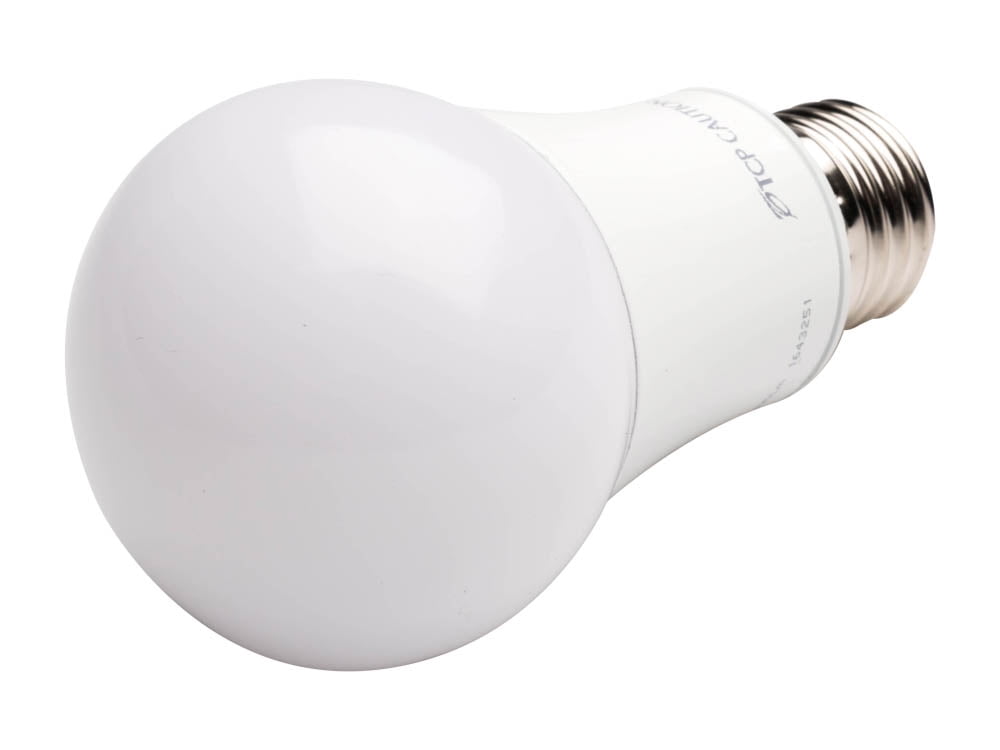 TCP Dimmable 9.5 Watt 3000K A19 LED Bulb, Rated For Wet Locations and ...