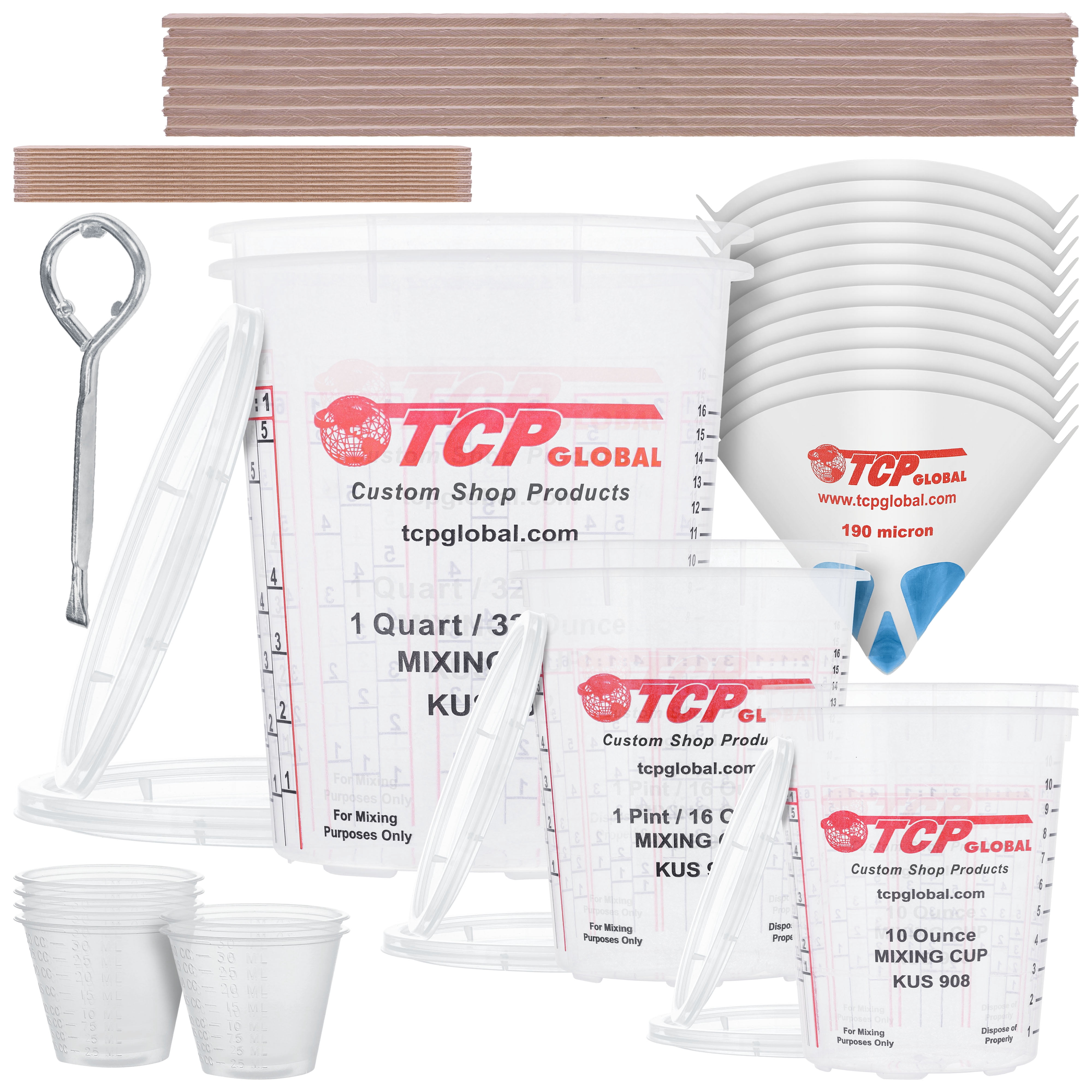 TCP GLOBAL Premium Paint Mixing Essentials Kit. Comes with 12 Mixing ...