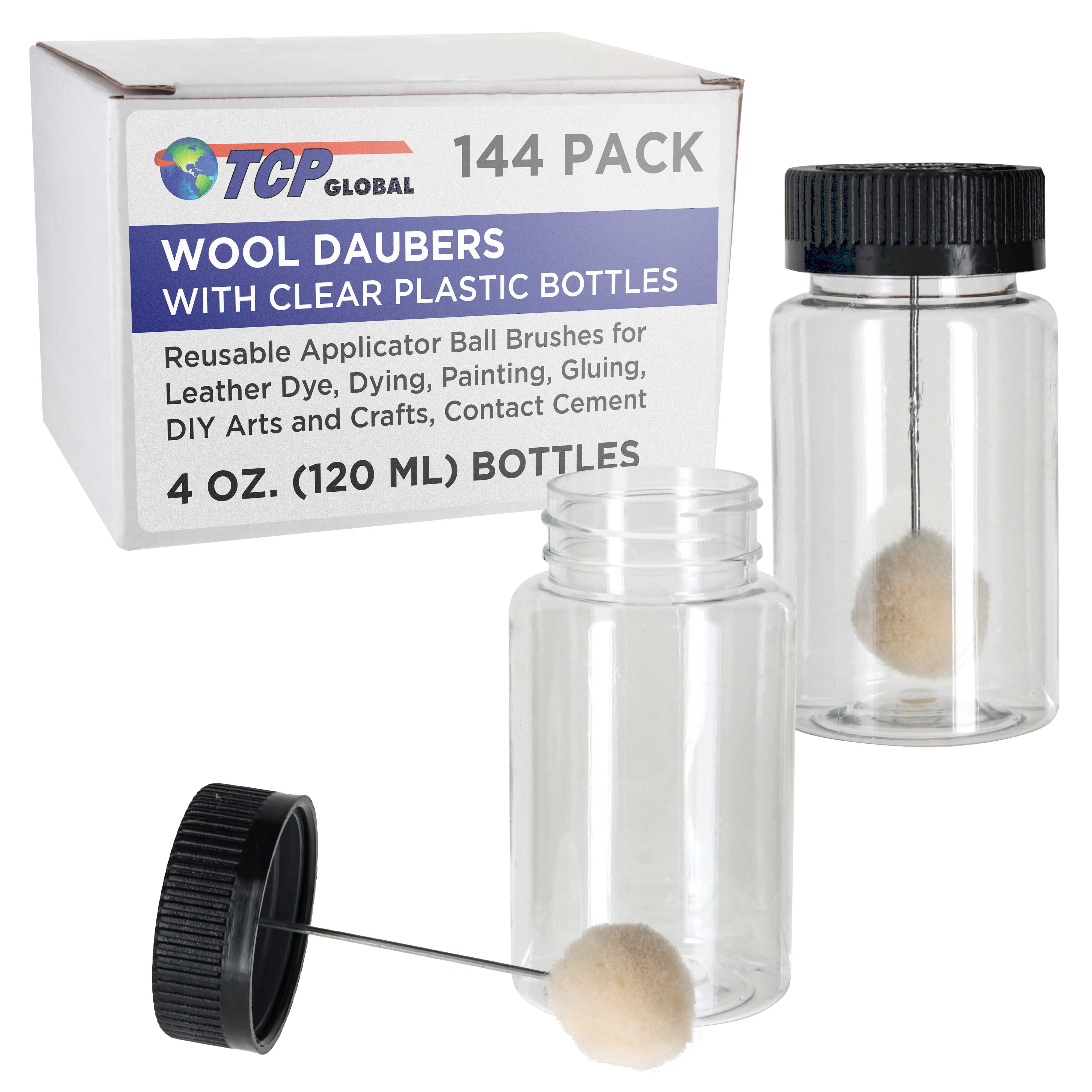 TCP Global 144-Pack Wool Daubers with Clear Plastic Bottles, 4 oz. (120 ...