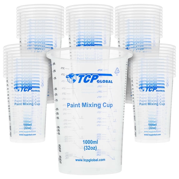 TCP Global 32 Ounce (1000ml) Disposable Flexible Clear Graduated ...