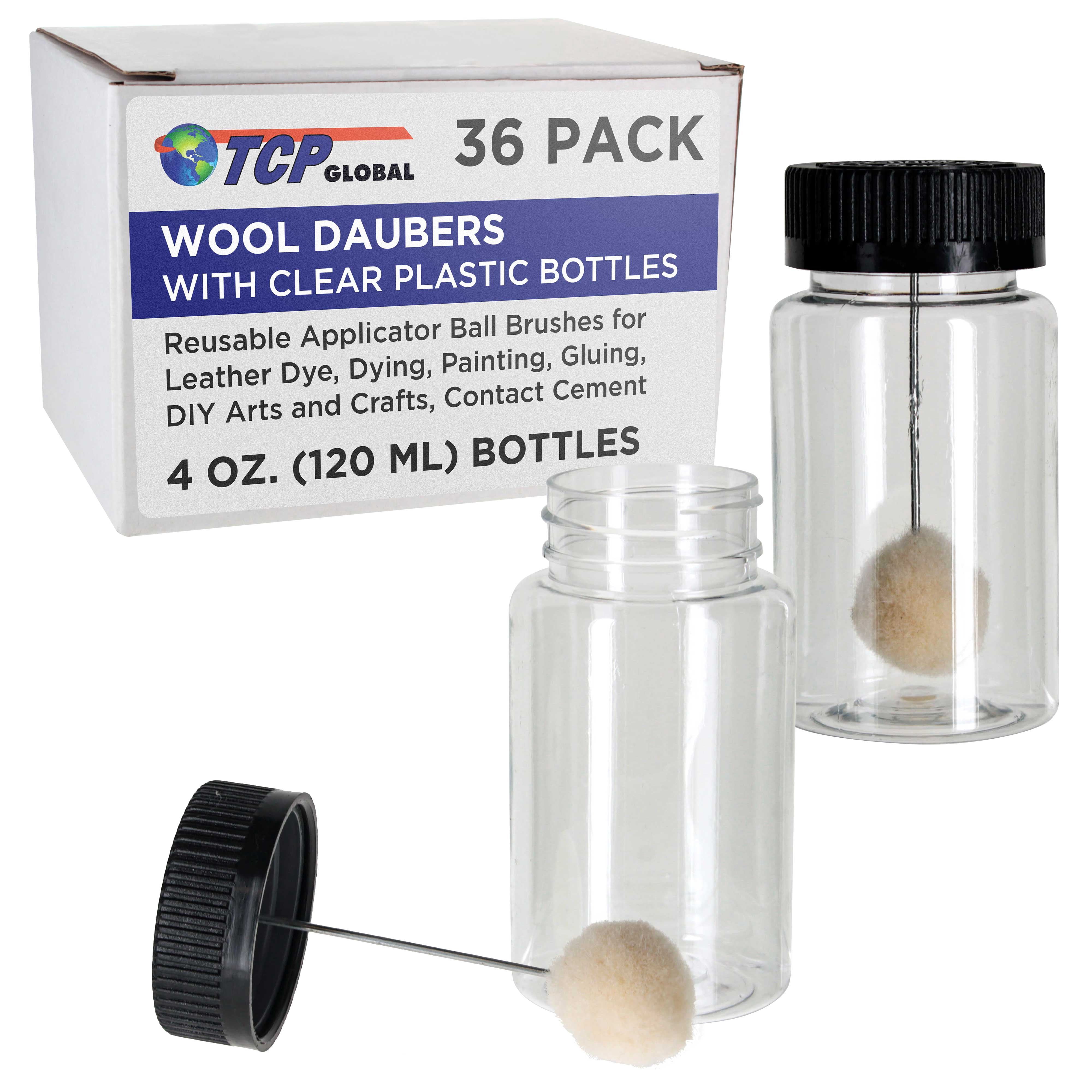 TCP Global 36-Pack Wool Daubers with Clear Plastic Bottles, 4 oz. (120 ...