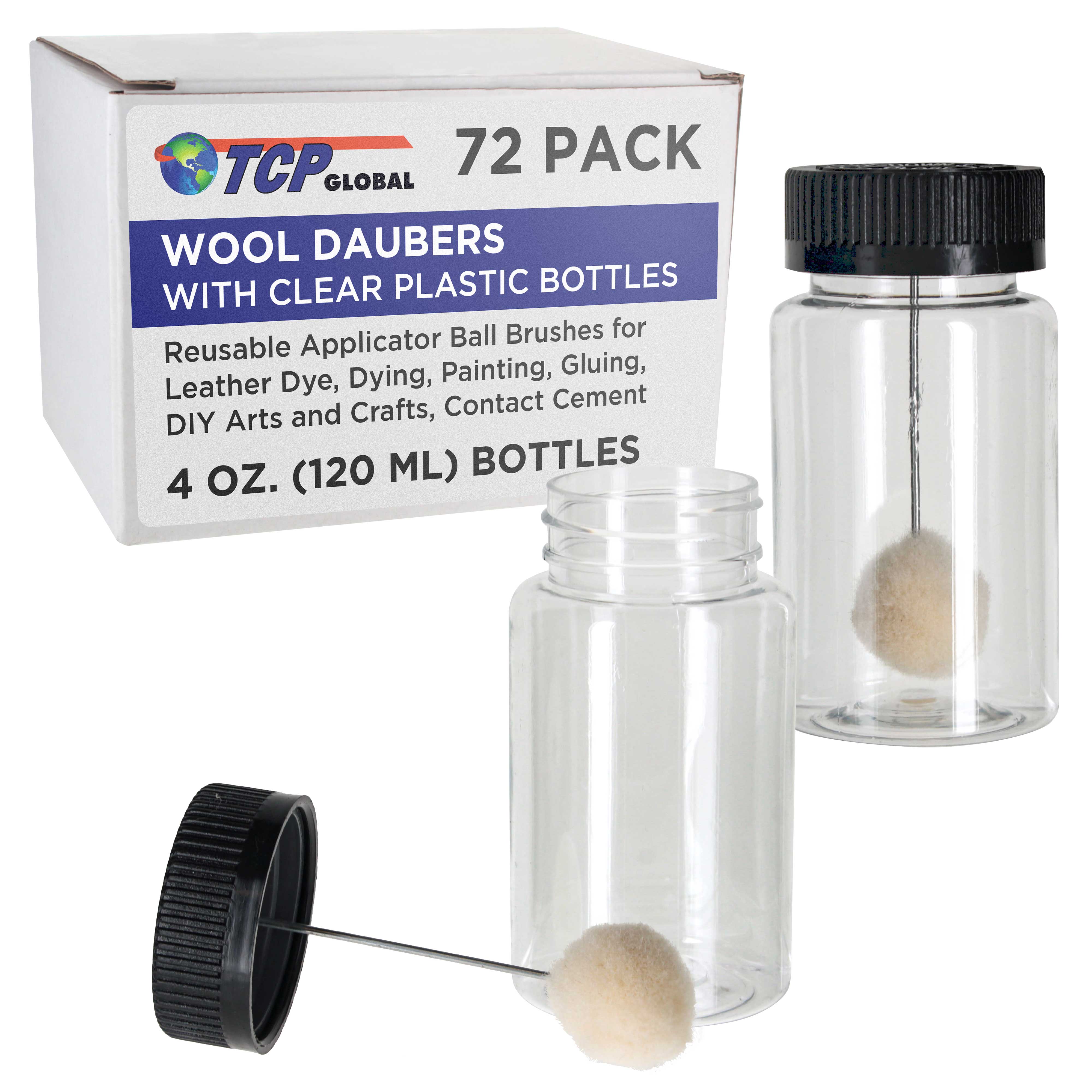 TCP Global 72-Pack Wool Daubers with Clear Plastic Bottles, 4 oz. (120 ...