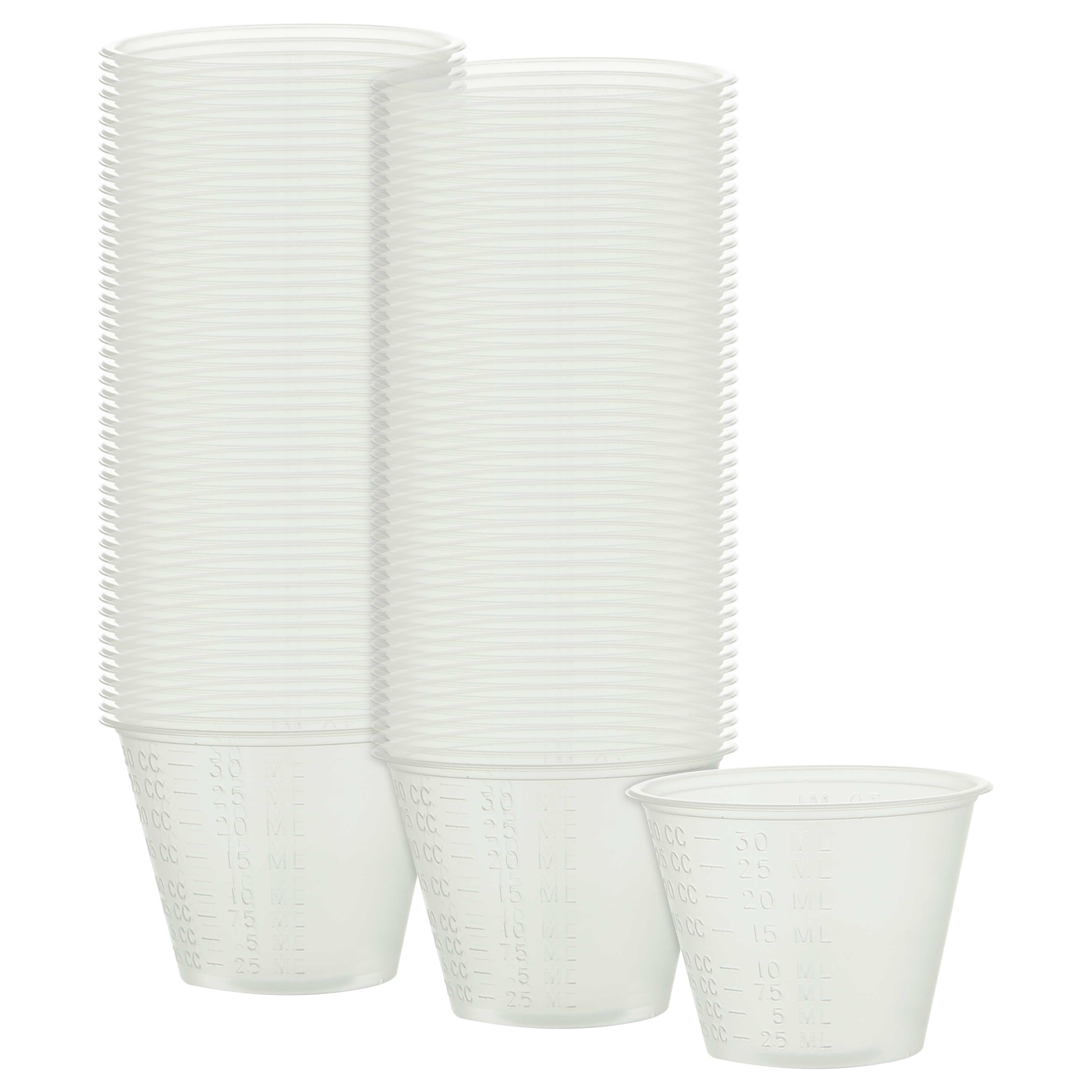 TCP Global Pack of 100, 1 Ounce (30ml) Graduated Plastic Clear ...