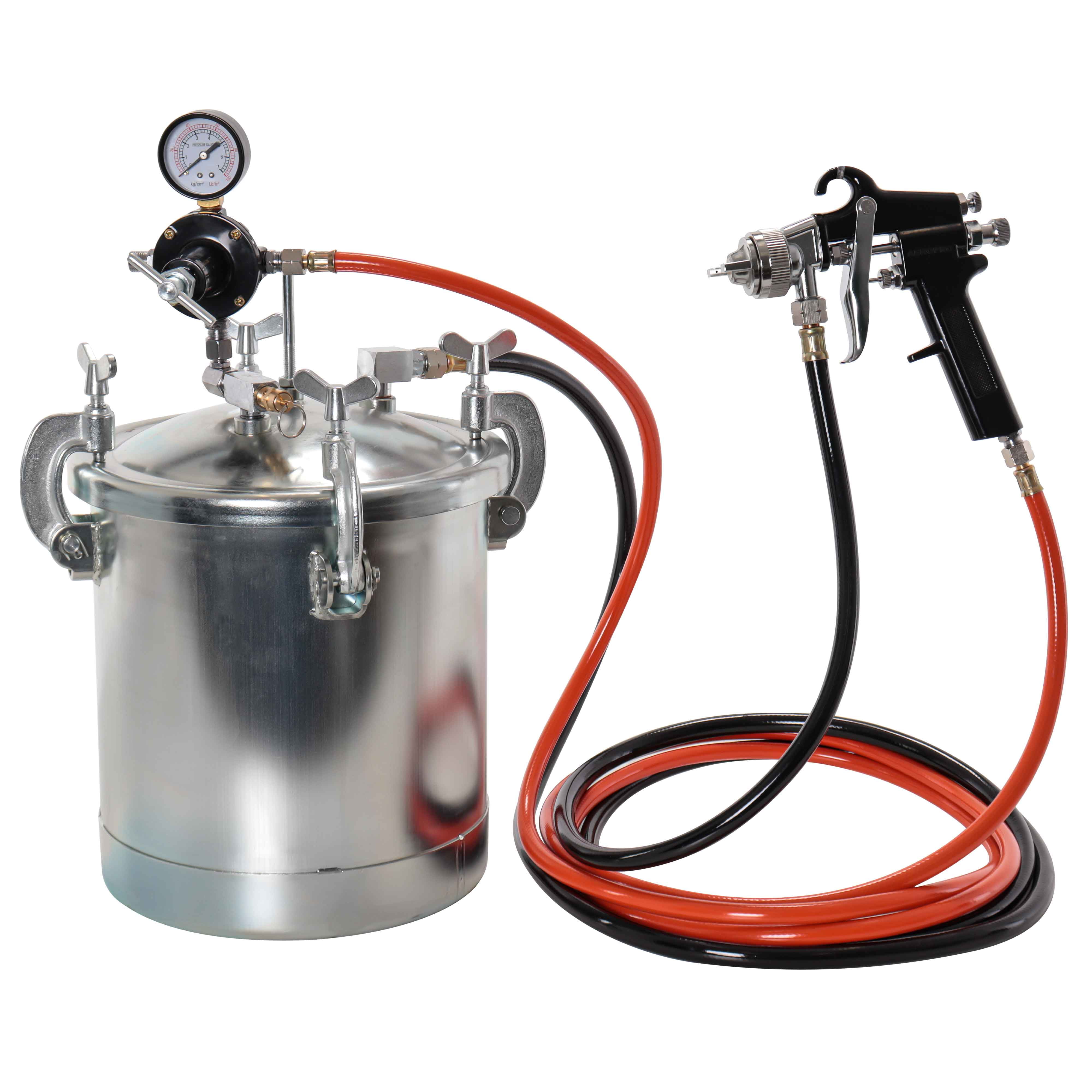 TCP Global Pressure Spray Gun Kit with 1.5mm Nozzle, 2.5 Gal Tank ...