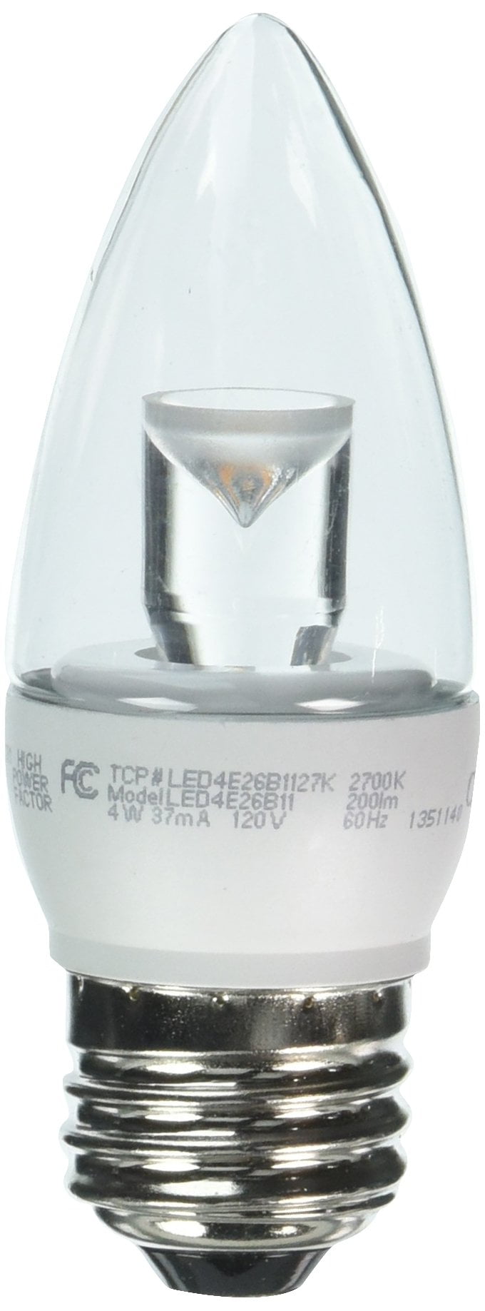 TCP LED4E26B1127K LED Torpedo - 25 Watt Equivalent (4w) Soft White ...