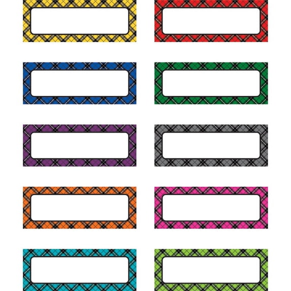 TCR20622 - Plaid Magnetic Labels by Teacher Created Resources - Walmart.com