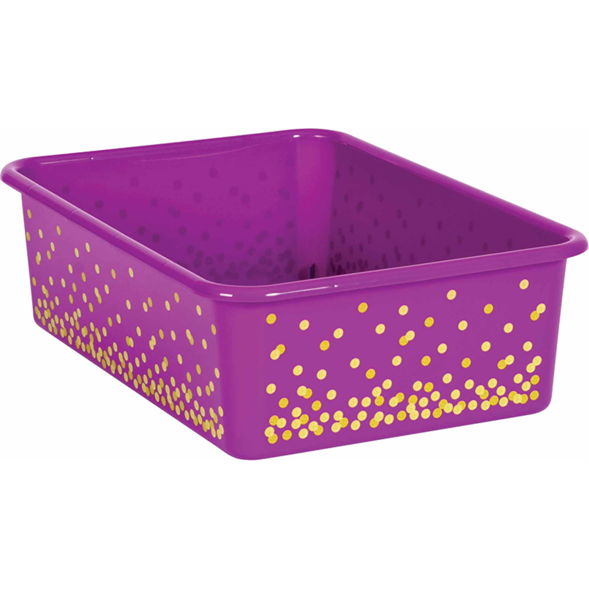 Purple Confetti Large Plastic Storage Bin - Walmart.com
