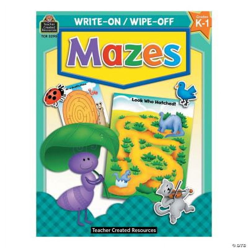 TCR3295 - Mazes Write-On Wipe-Off Book, Grade K-1 by Teacher Created ...