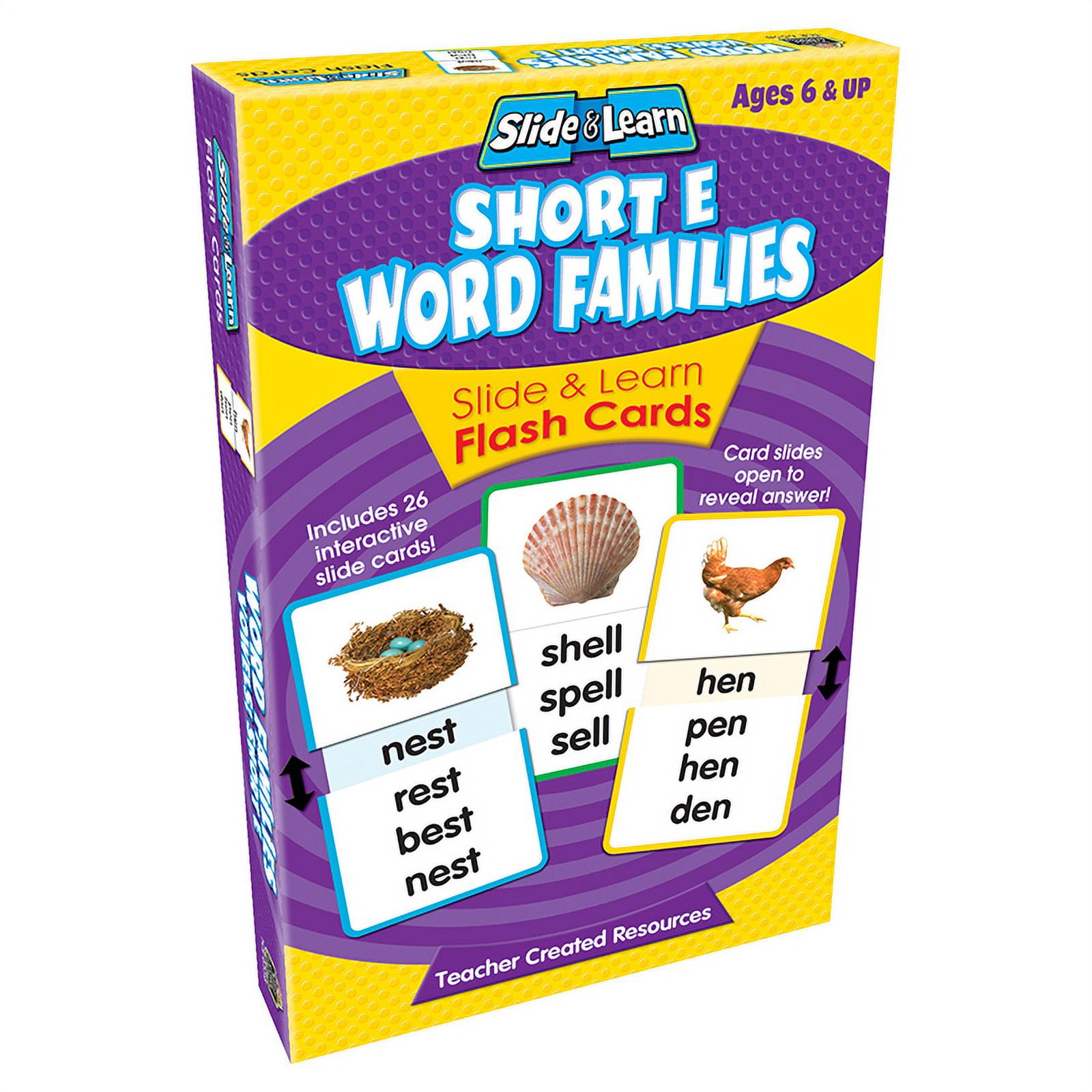 TCR6558 - Vowels Short E Word Families Slide & Learn Flash Cards by ...