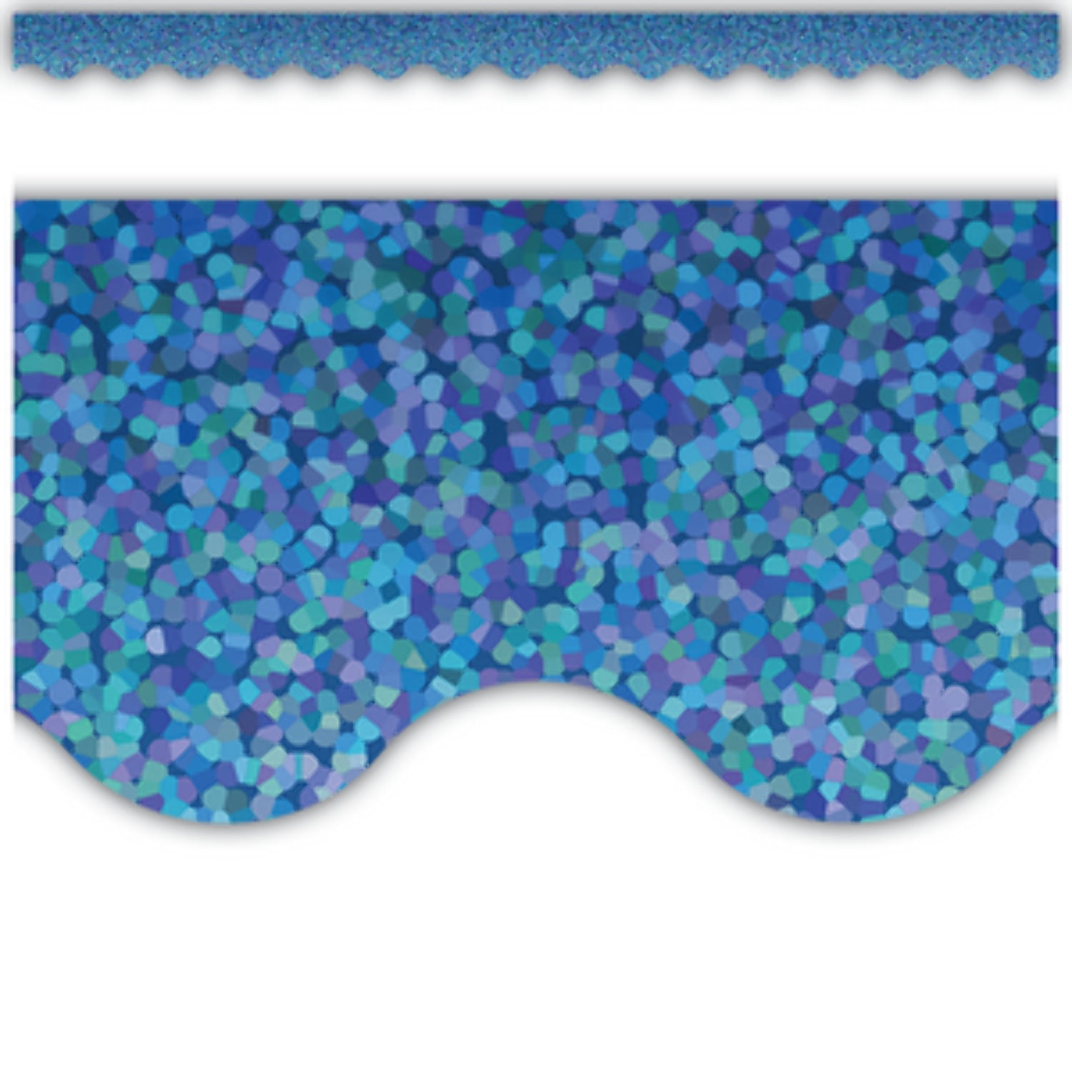 Blue Sparkle Scalloped Border Trim [TCR8794] - Walmart.com