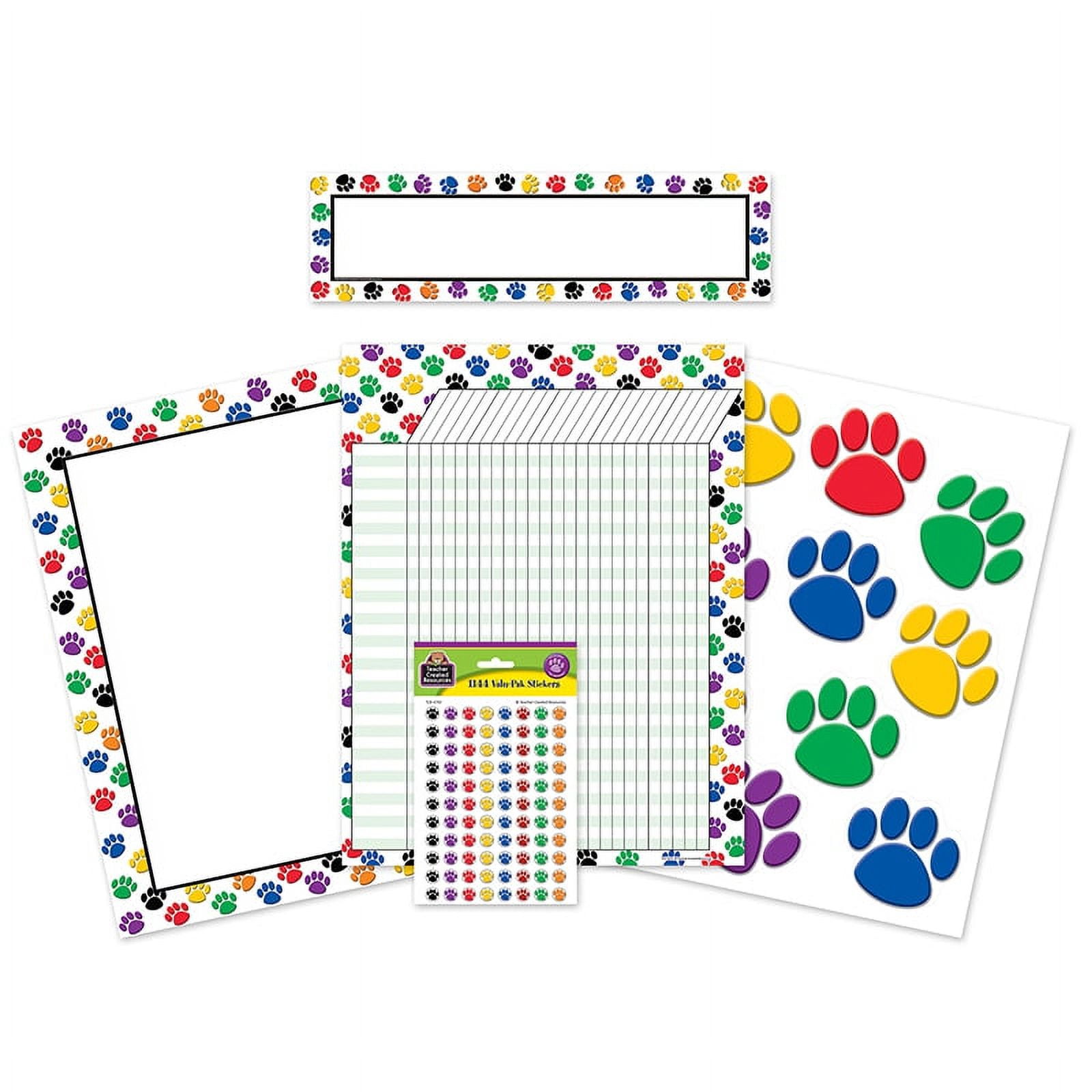 TCR9955 - Colorful Paw Prints Classroom Pack by Teacher Created ...