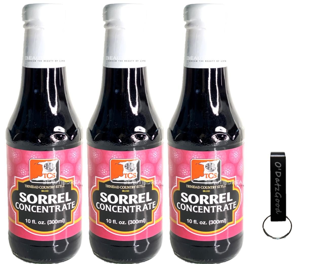 TCS Sorrel Concentrate 10 oz (300ml) Pack of 3 Packaged w/ ODatzGood - Walmart.com