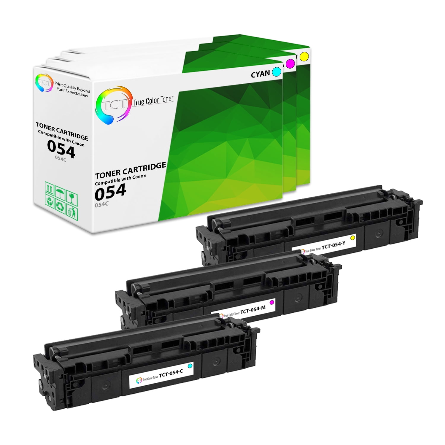 TCT 054 Color Toner Cartridge 3 Pack - Premium Compatible Replacement ...